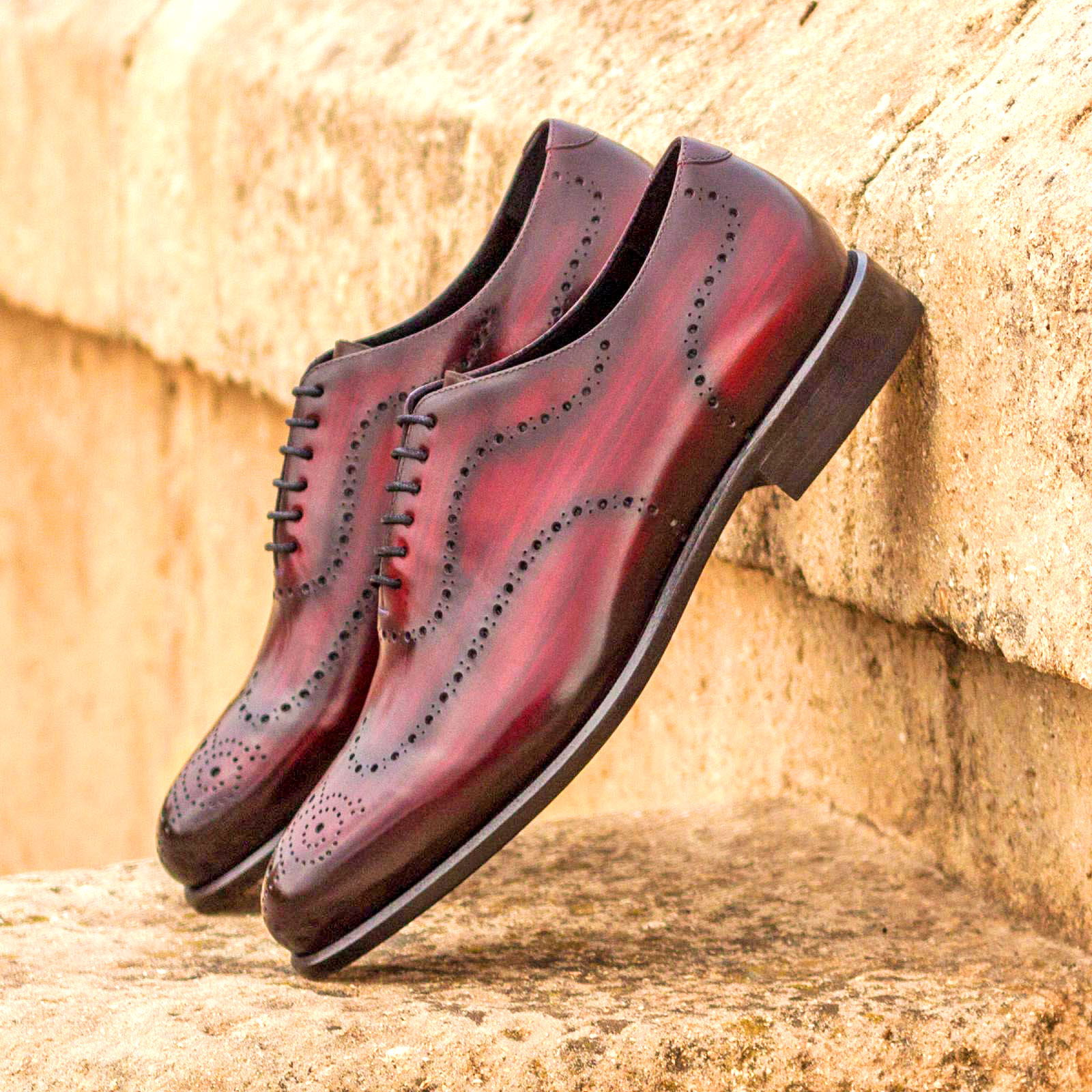 Hand Made Patina Whole Cut Shoe | Coveti