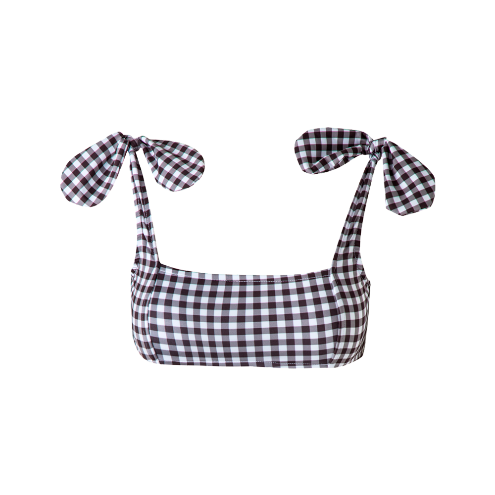 VerdeLimon women's morioka checkered swim top | Designer Collection ...