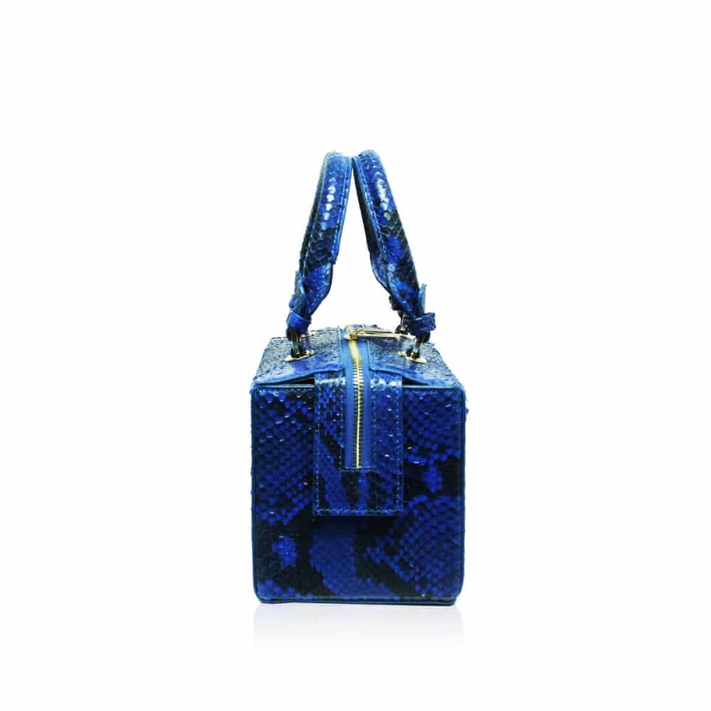 Figaro python back leather blue & black handbag | Coveti