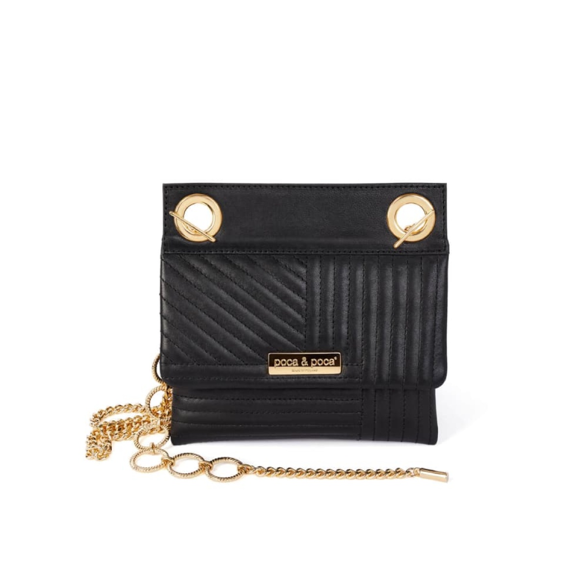 Coffee grain black quilted leather bag | Designer Collection | Coveti