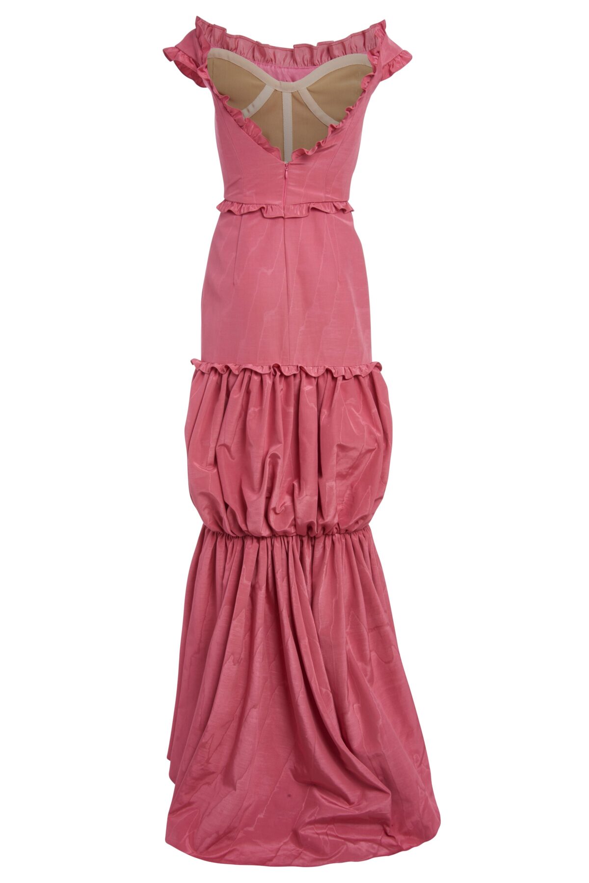 Delilah pink moire off-the-shoulder gown | Coveti