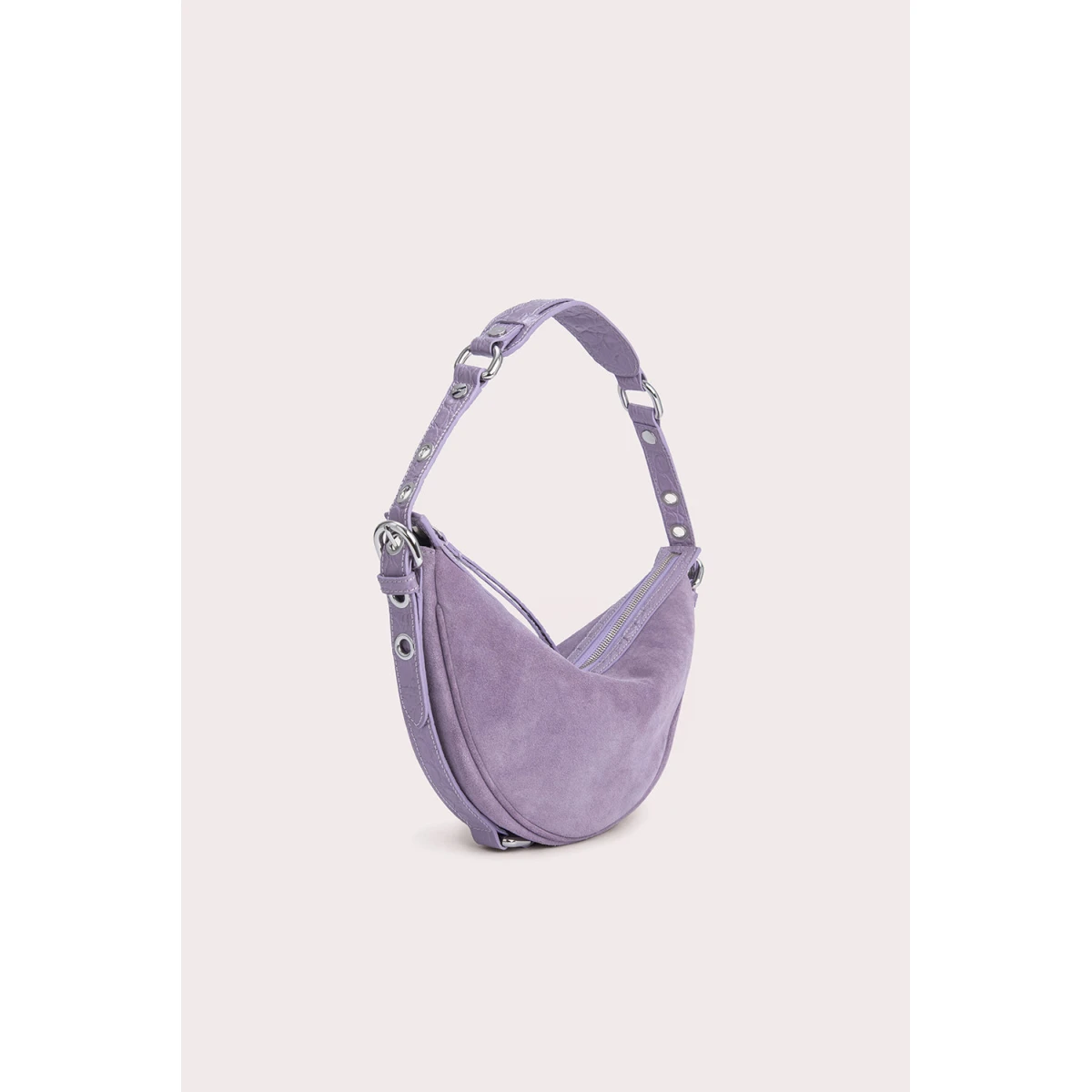 Gib purple haze croco and suede leather bag | Coveti