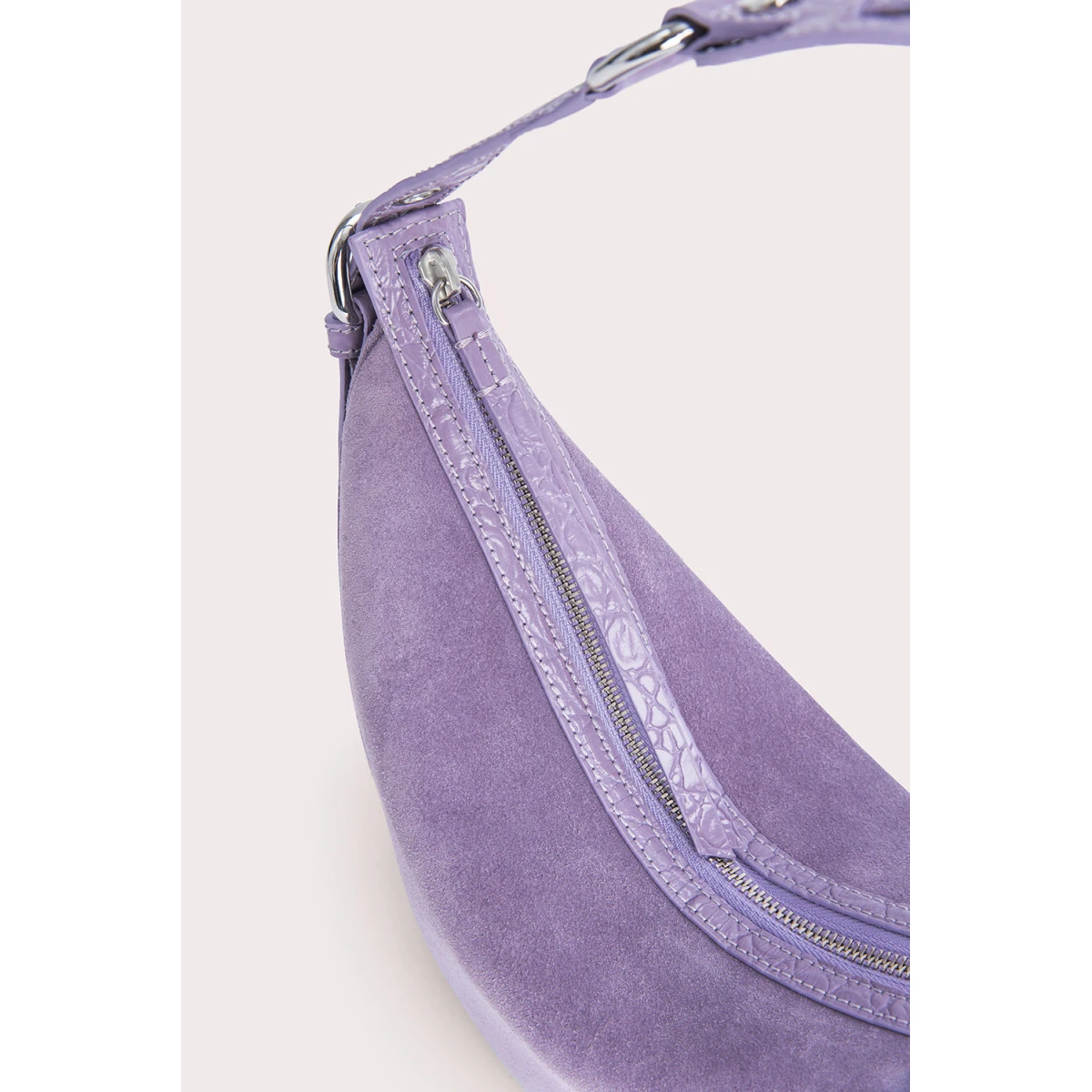 Gib purple haze croco and suede leather bag | Coveti