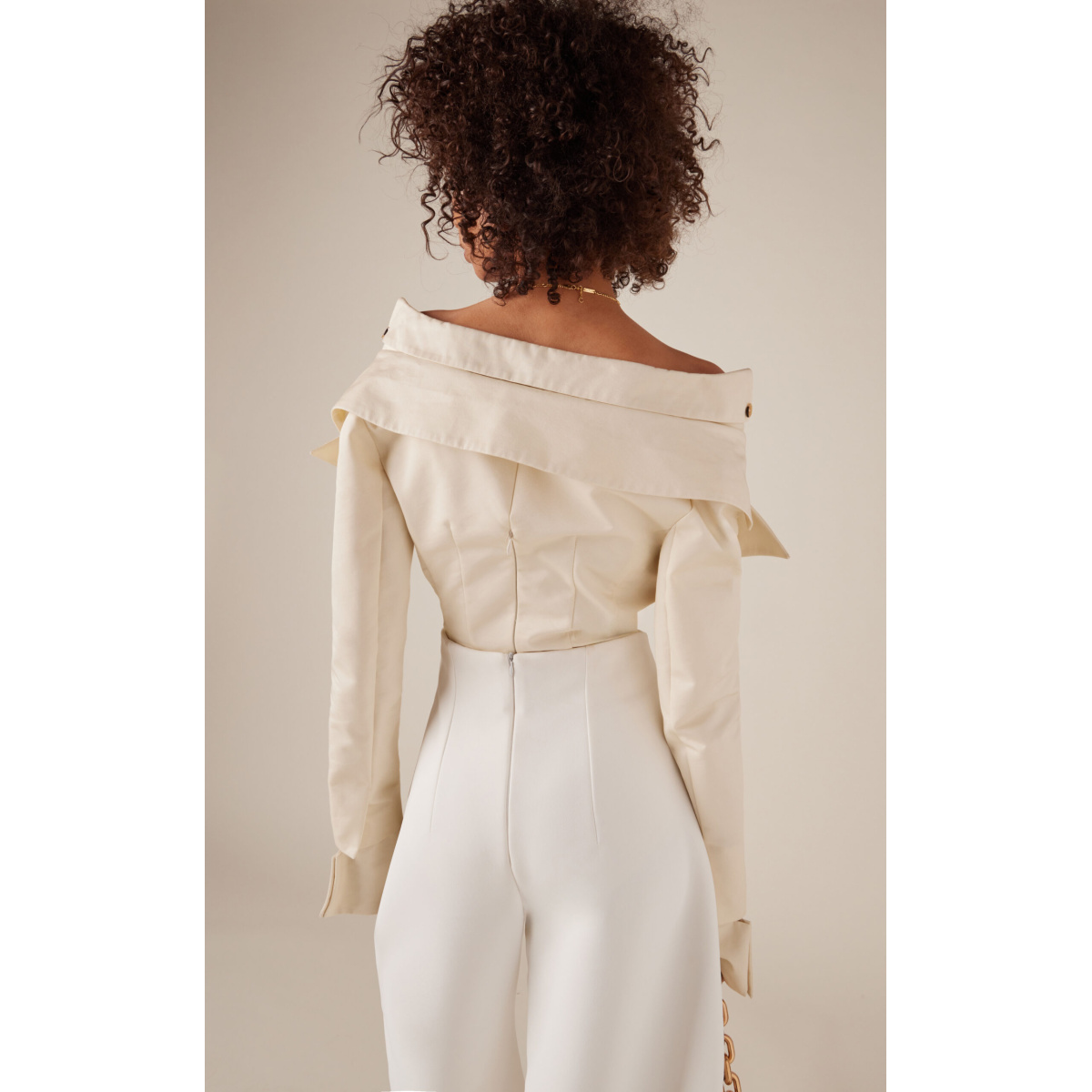A.W.A.K.E. Mode Ivory body suit | Contemporary Ready to Wear | Coveti