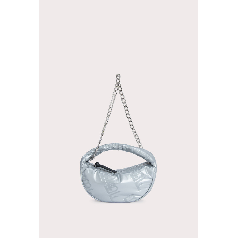 Baby Cush Silver Embossed Shellsuit Fabric Bag earrings | Designer ...