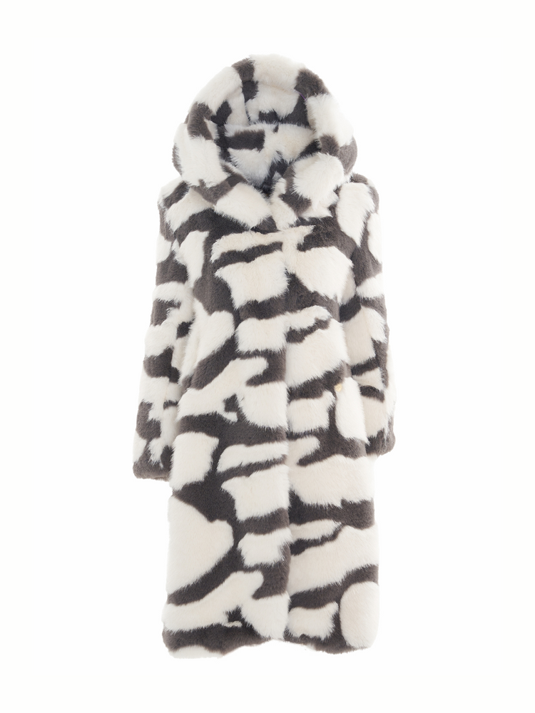 Freed Saylor Grey Camo Faux Fur Coat | Designer Faux Fur Collection ...