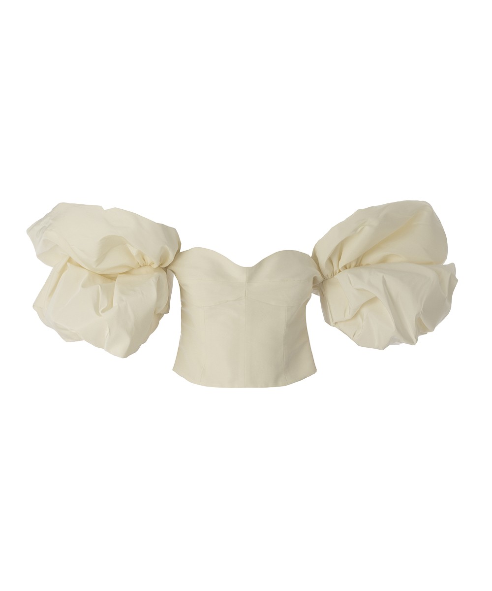 Ivory Ruffle Sleeve Top | Greta Constantine Collection | Coveti