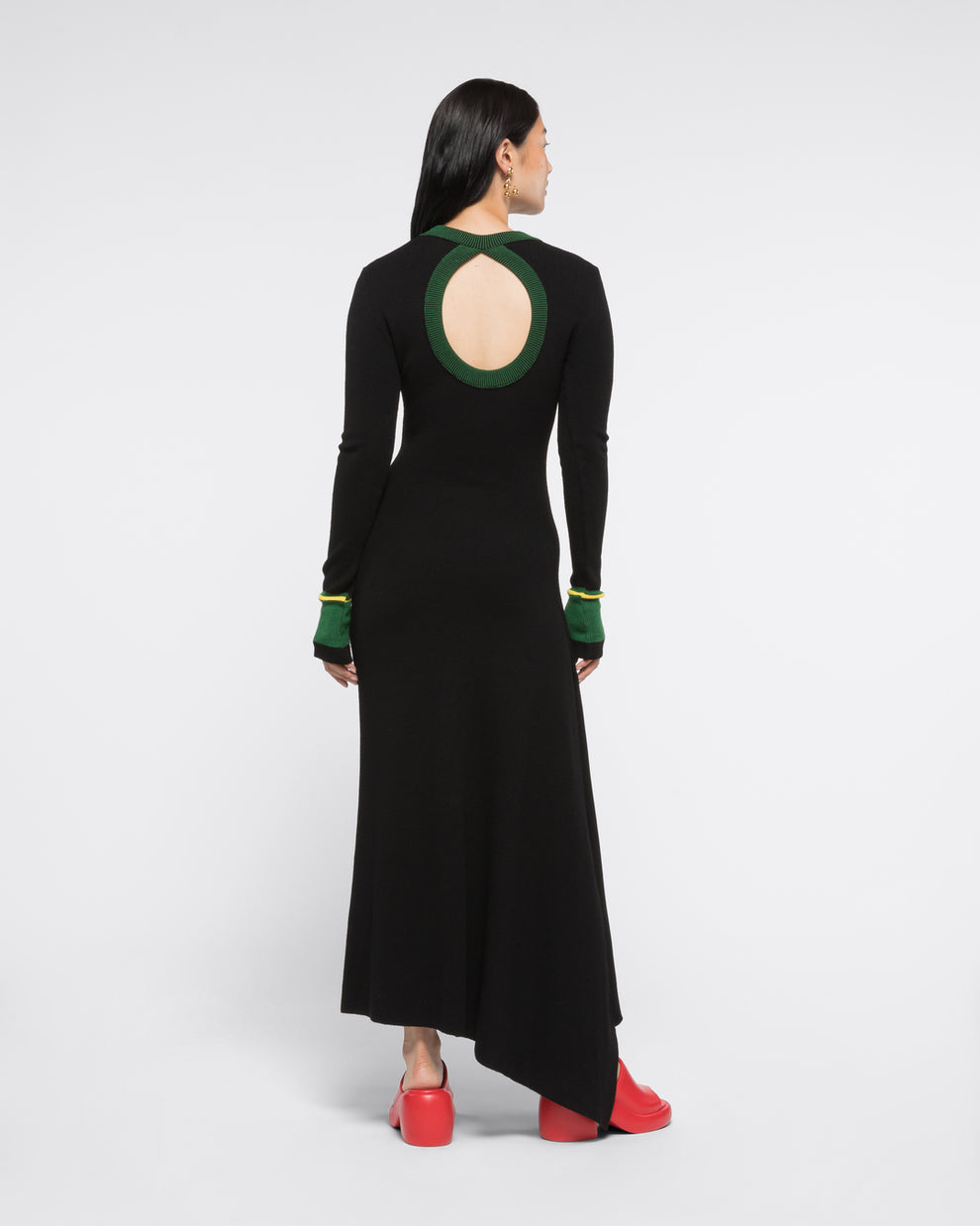 Keyhole Back Asymmetric Long Dress, Black | AZ FACTORY Luxury Ready to ...