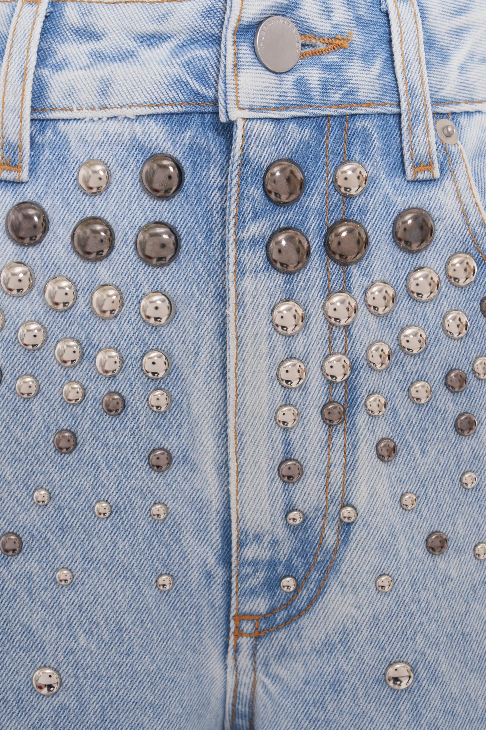 Alessandra Rich Denim Jeans With Studs | Designer Collection | Coveti