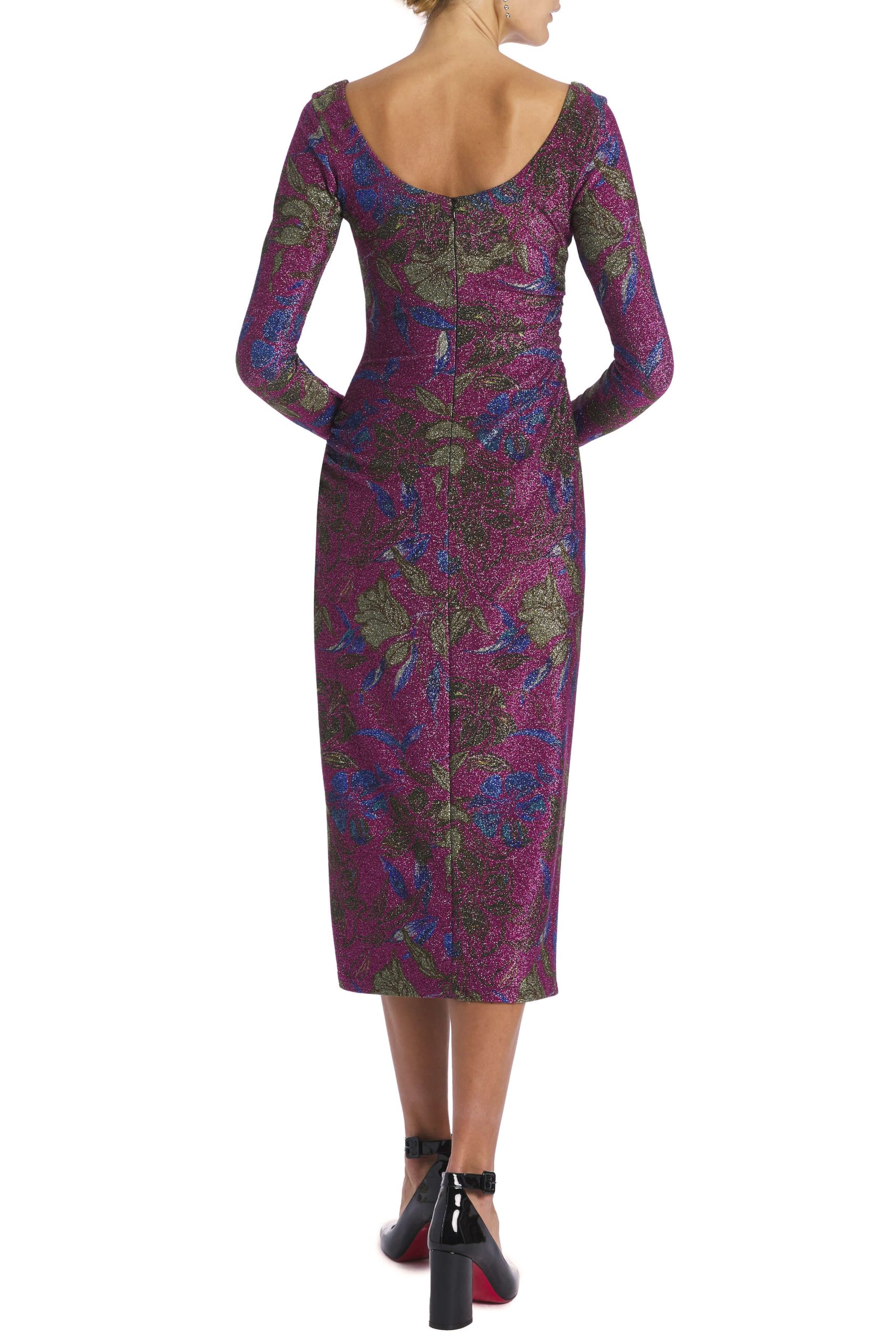 Markarian Jude Long Sleeve Midi Dress With Side Slit | Luxury Ready to ...