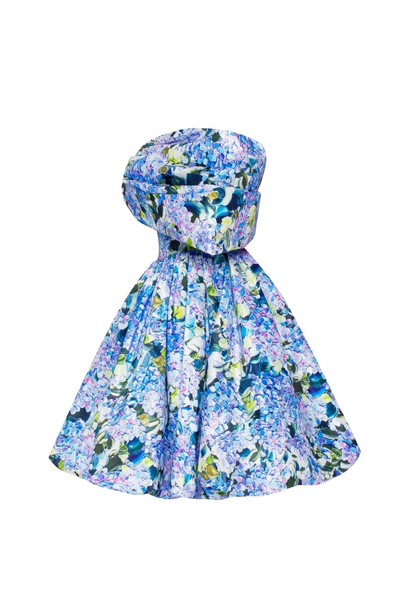 Milla Blue Hydrangea bow-detailed mini dress | Coveti