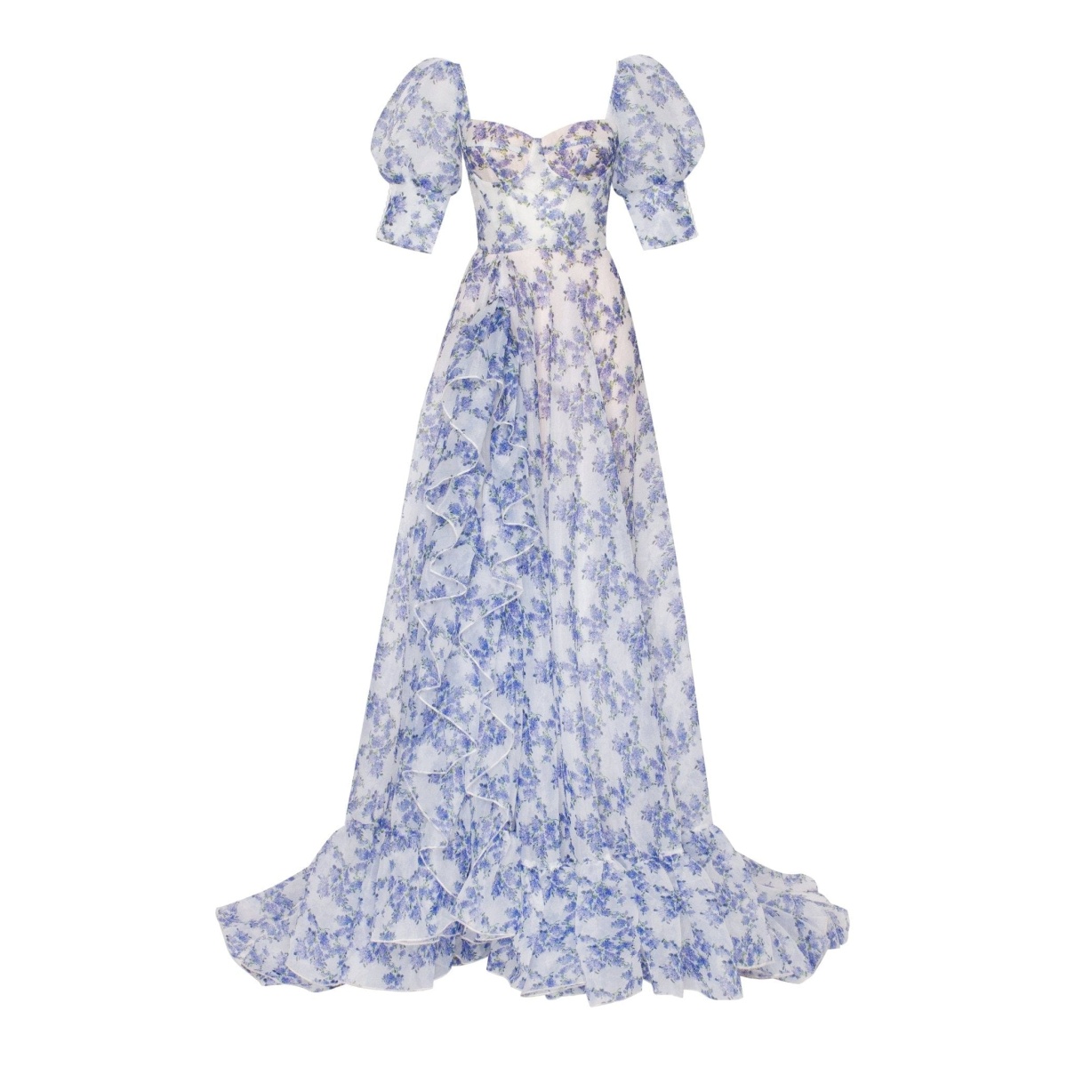 Milla Blue Hydrangea maxi princess dress | Coveti