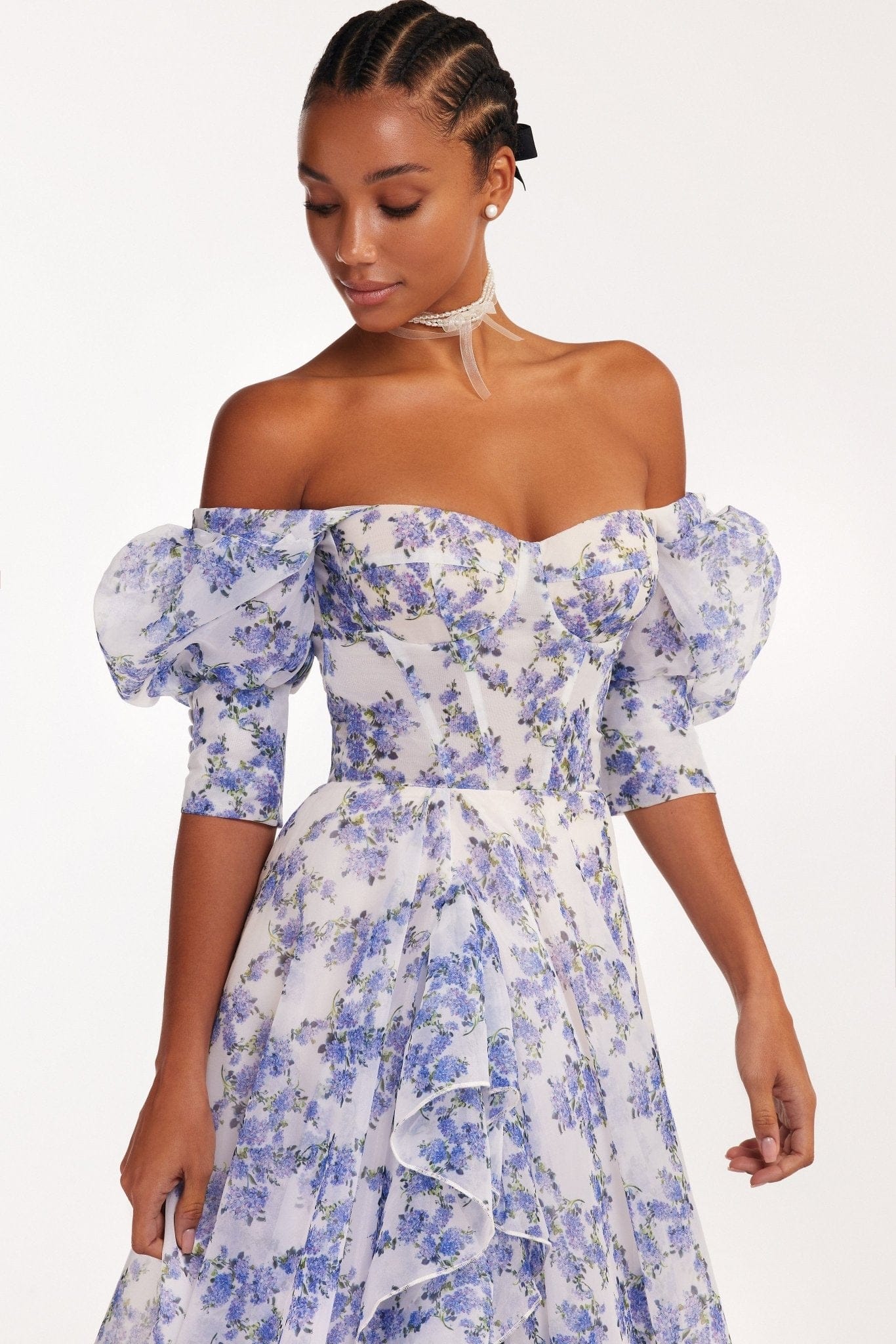 Milla Blue Hydrangea maxi princess dress | Coveti