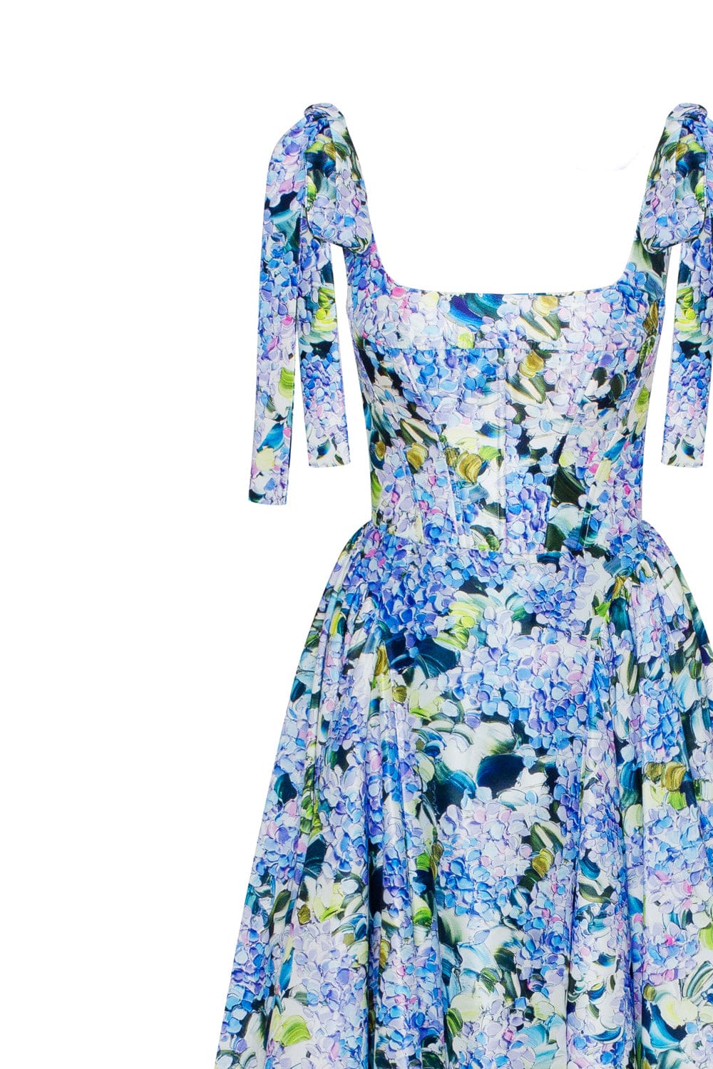 Milla Blue Hydrangea strapped maxi dress | Coveti