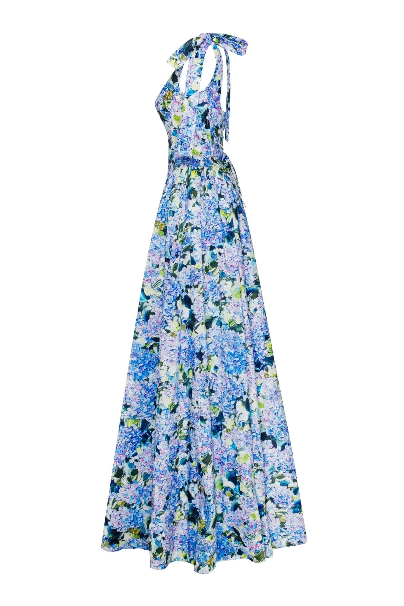 Milla Blue Hydrangea strapped maxi dress | Coveti
