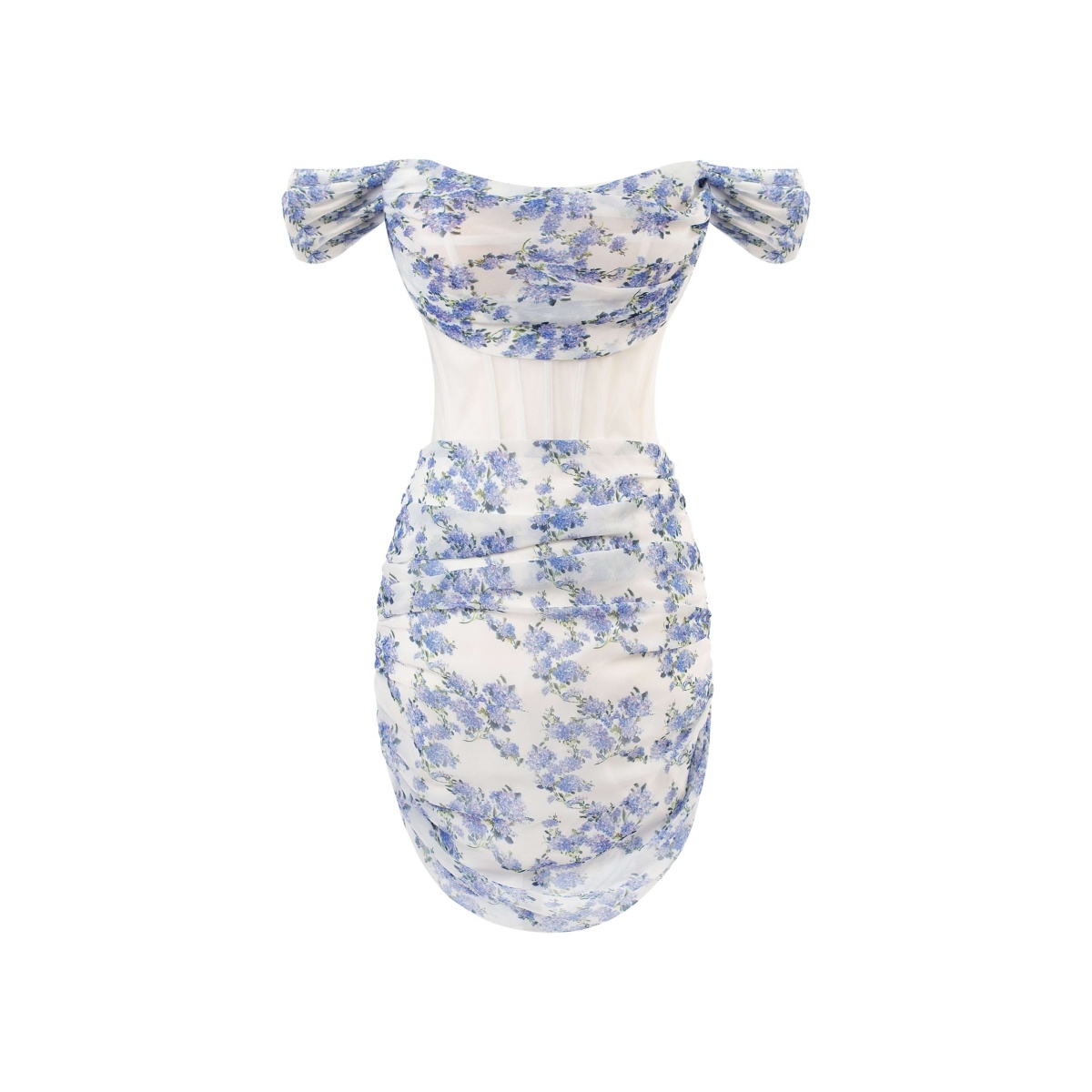Milla Cute off-the-shoulder floral dress with sheer built-in corset ...