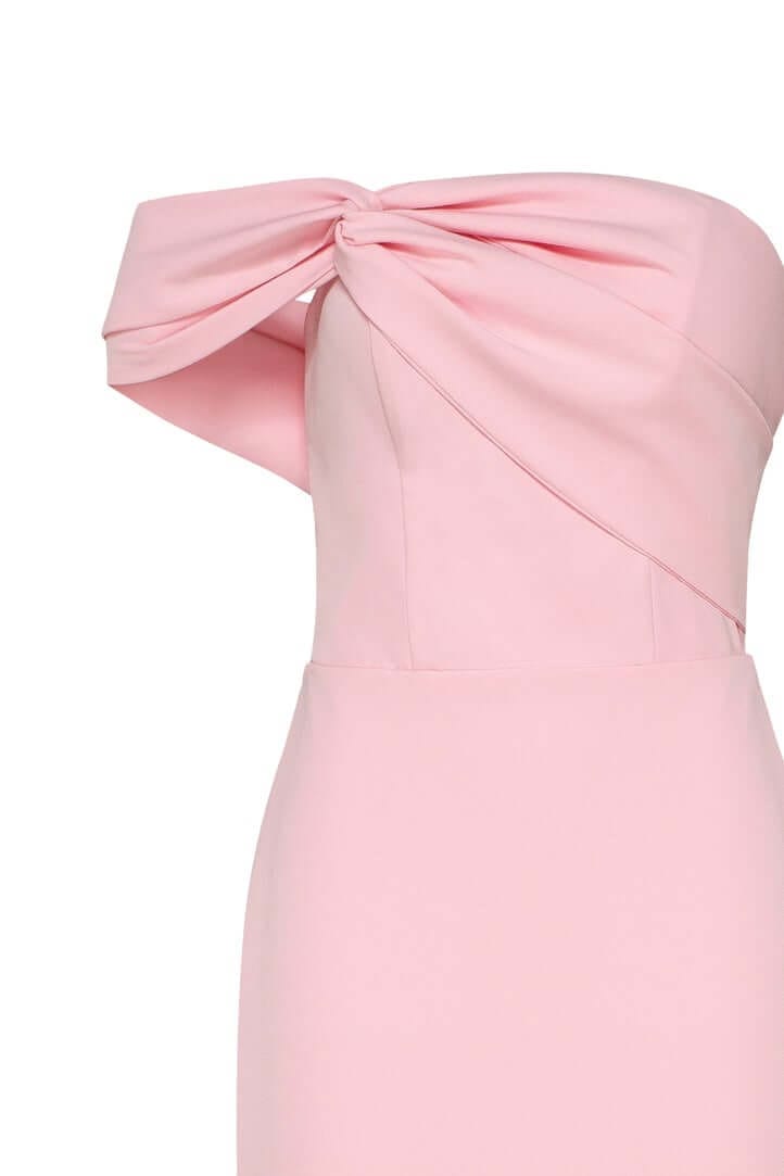 Milla Pink Classy midi dress with open neckline | Coveti
