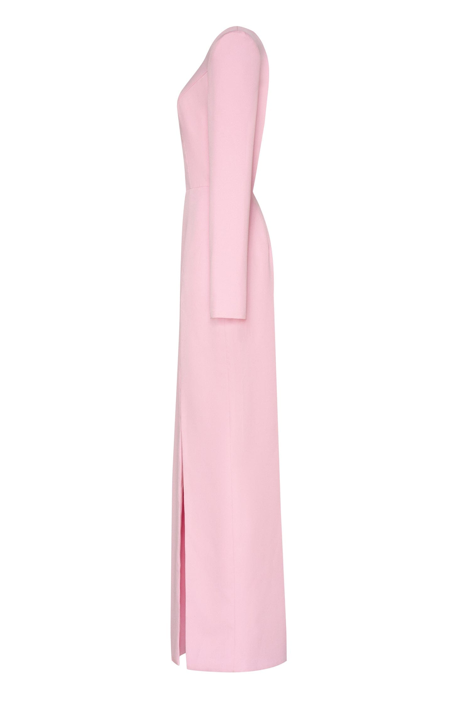 Milla Pink Long-sleeved dress with sharp shoulder cut | Coveti