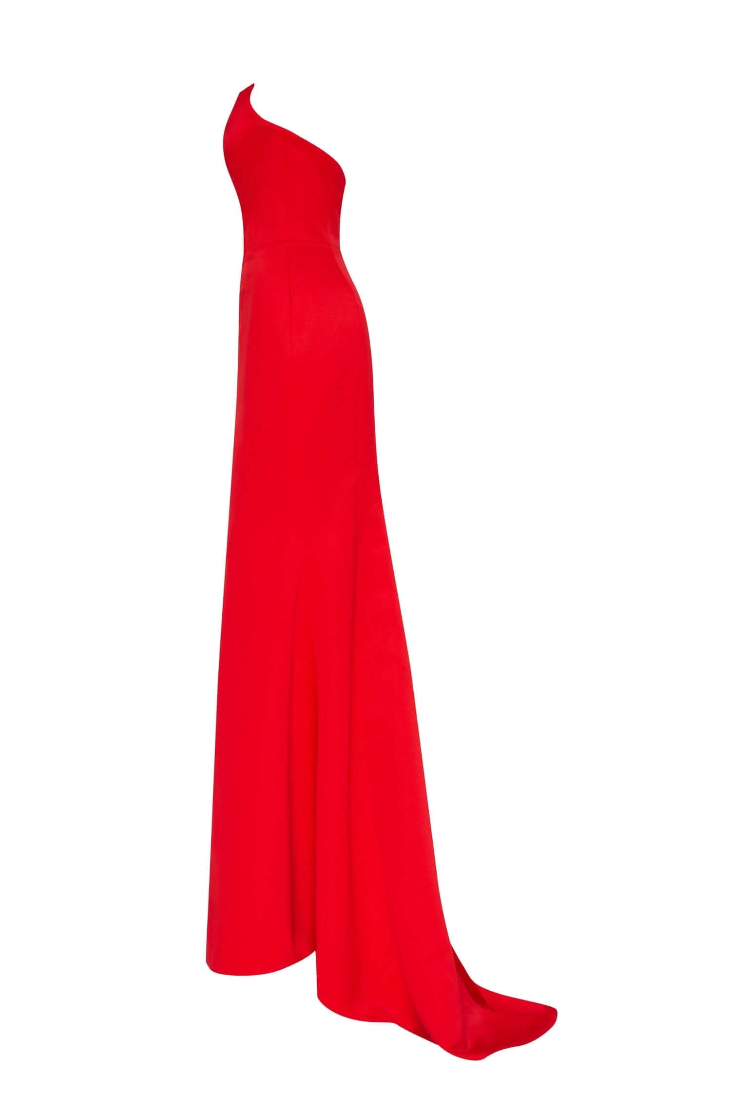 Milla Red Elegant strapless trumpet evening gown | Coveti