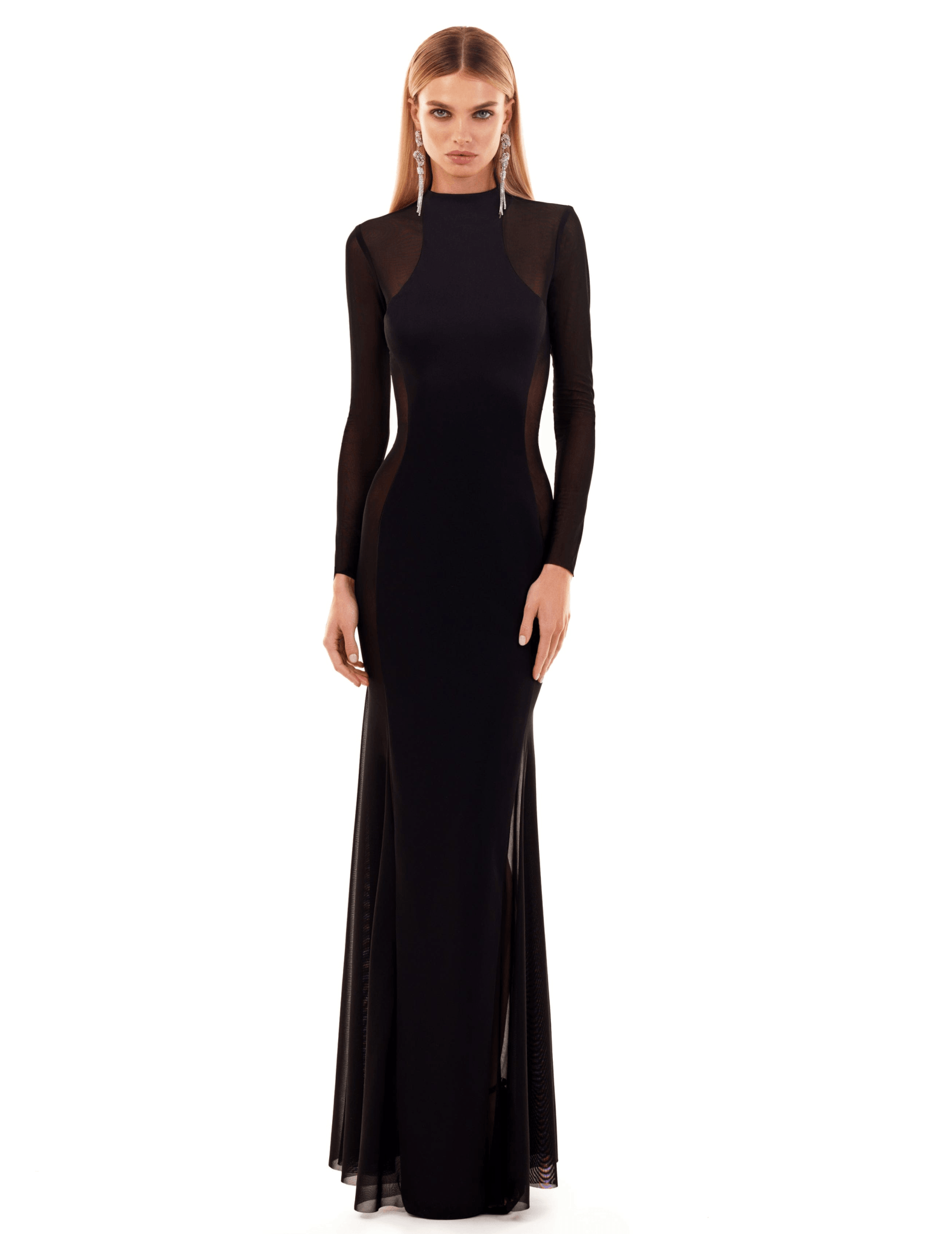Milla Showstopper black dress with semi-transparent inserts | Coveti