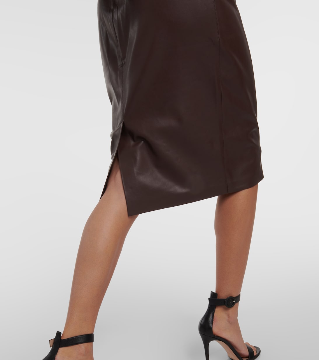 Norma Kamali Faux leather pencil skirt | Luxury Ready to Wear | Coveti