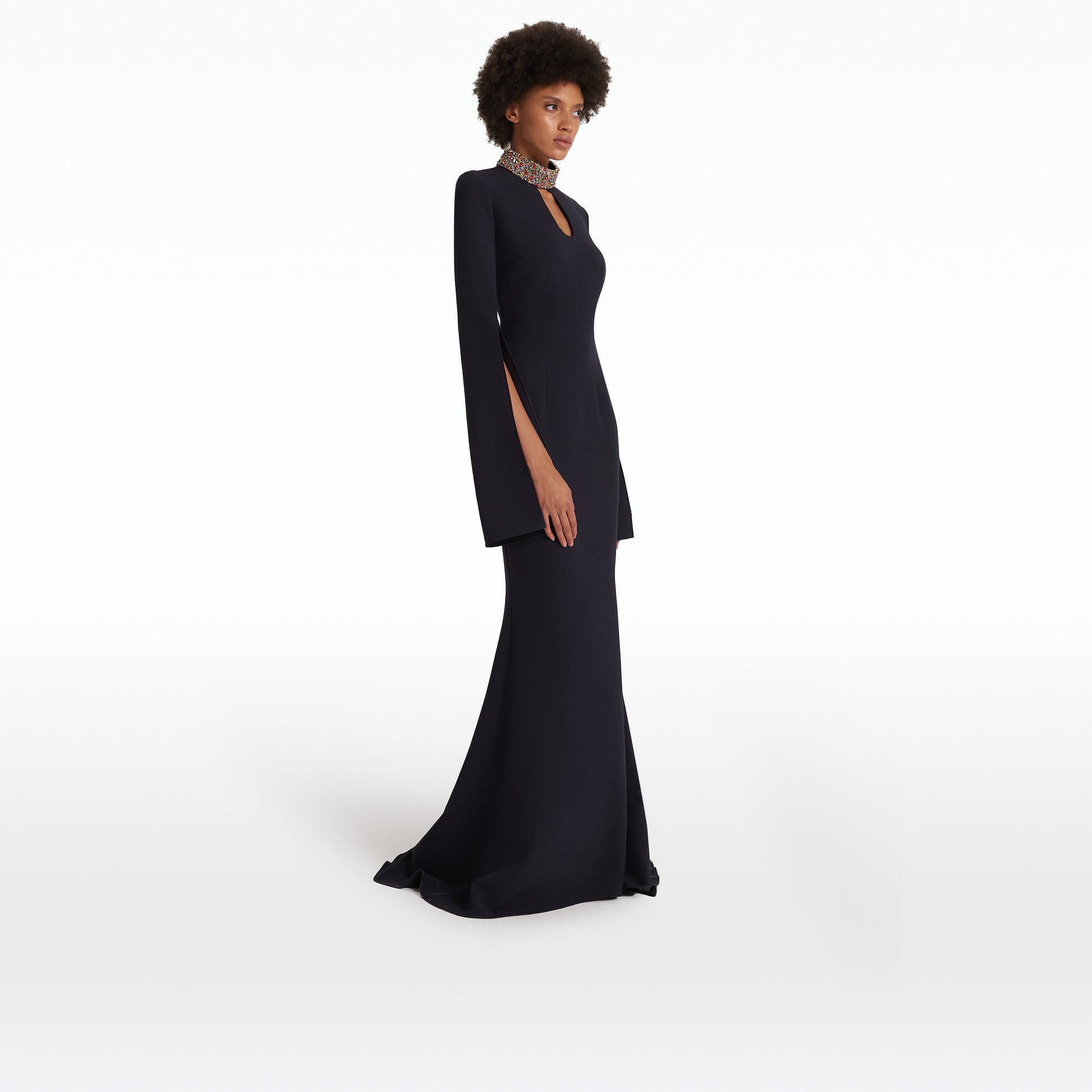 Safiyaa Anouk Midnight Navy Long Dress | Luxury Ready to Wear | Coveti