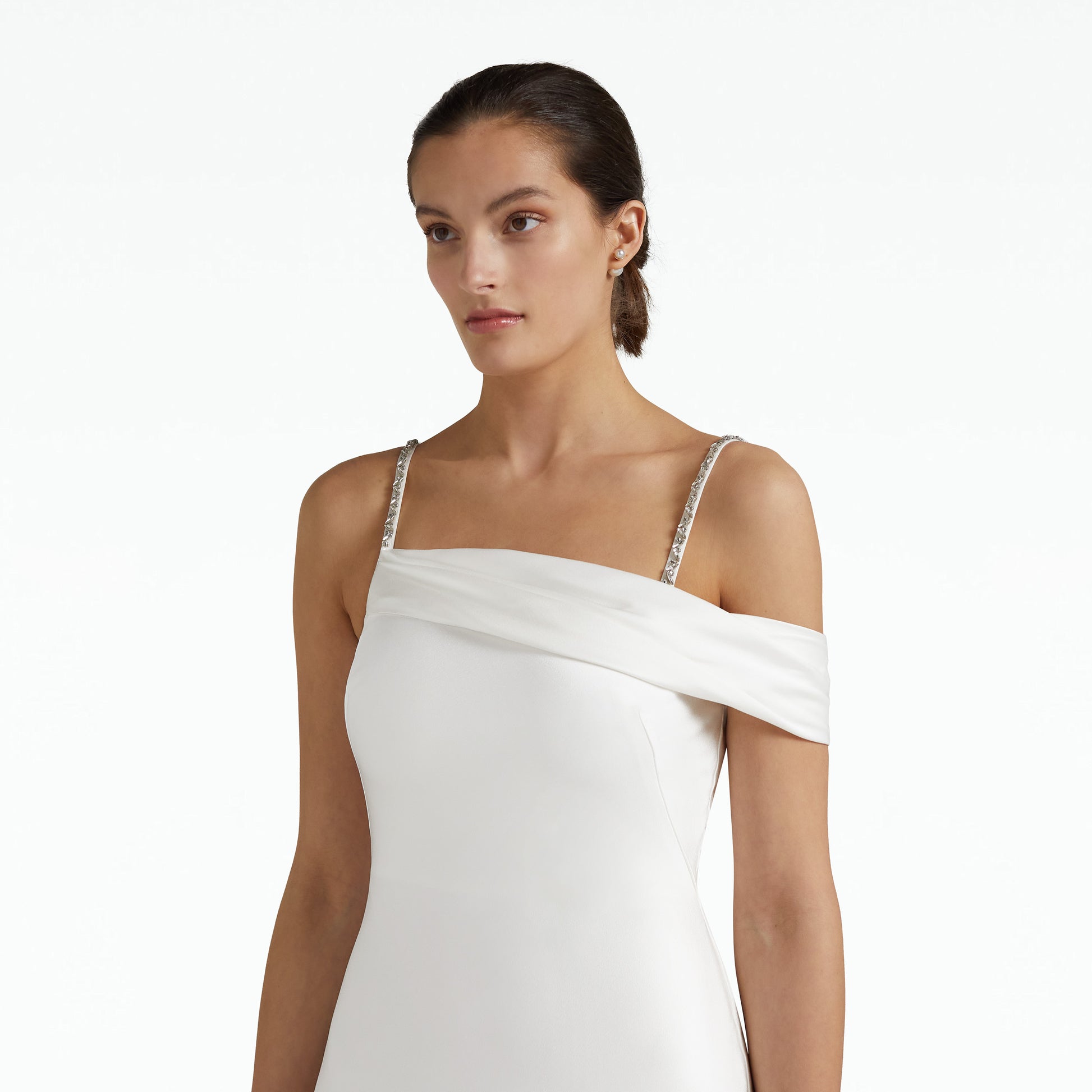 Safiyaa Brooke Ivory Long Dress | Luxury Ready to Wear | Coveti