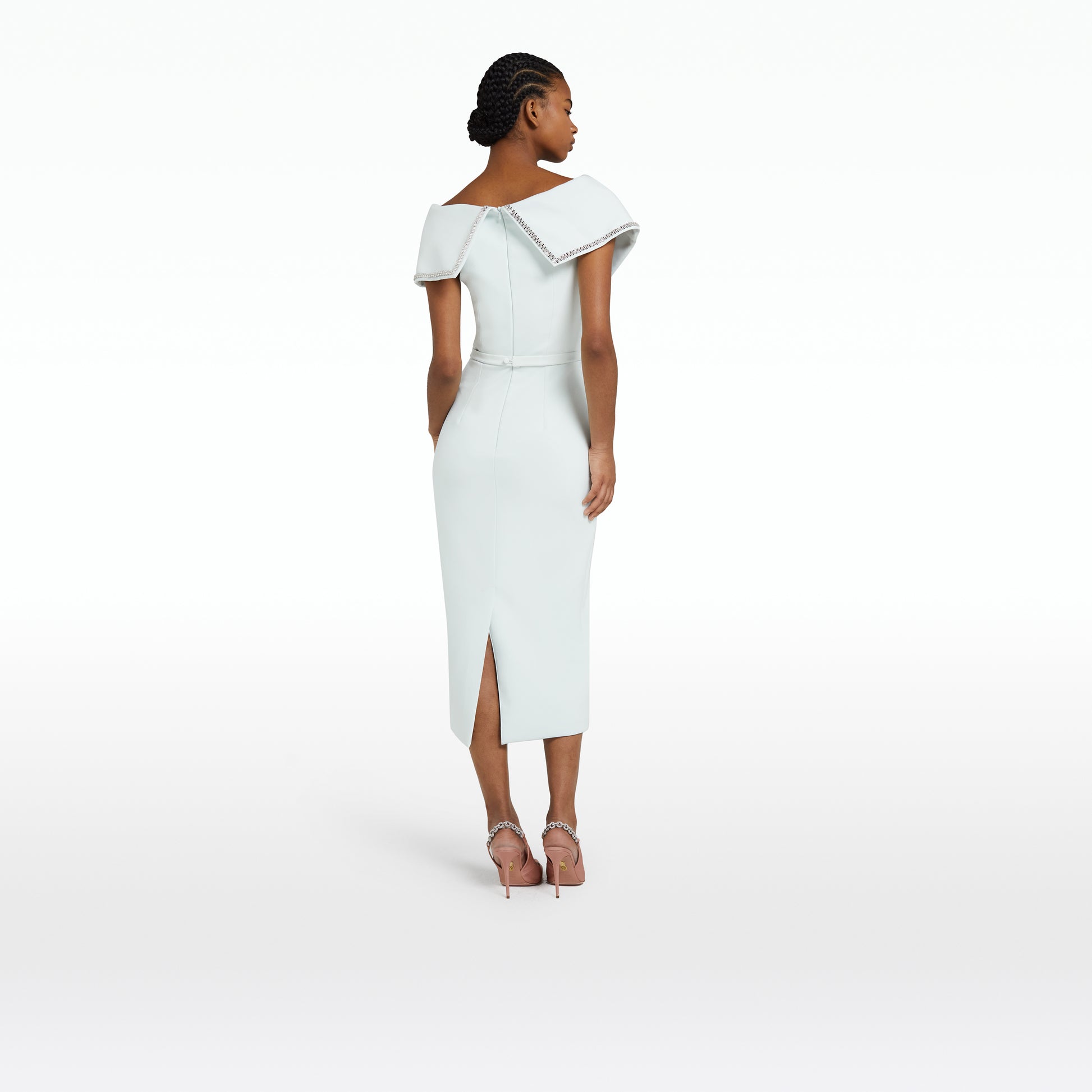 Safiyaa Jacobella Glacier Midi Dress | Luxury Ready to Wear | Coveti