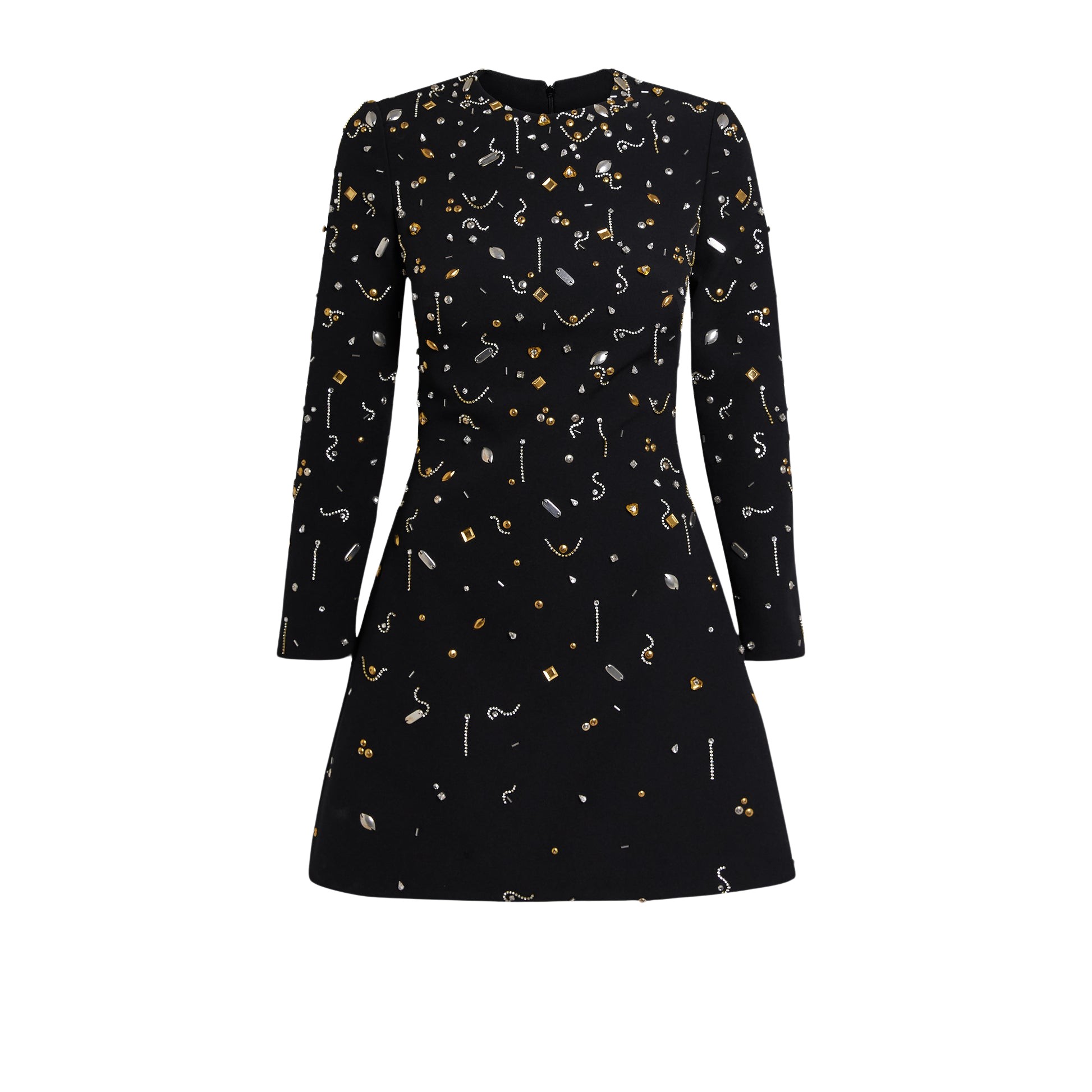 Safiyaa Rena Black & Celestial Scatter Embroidery Short Dress | Luxury ...