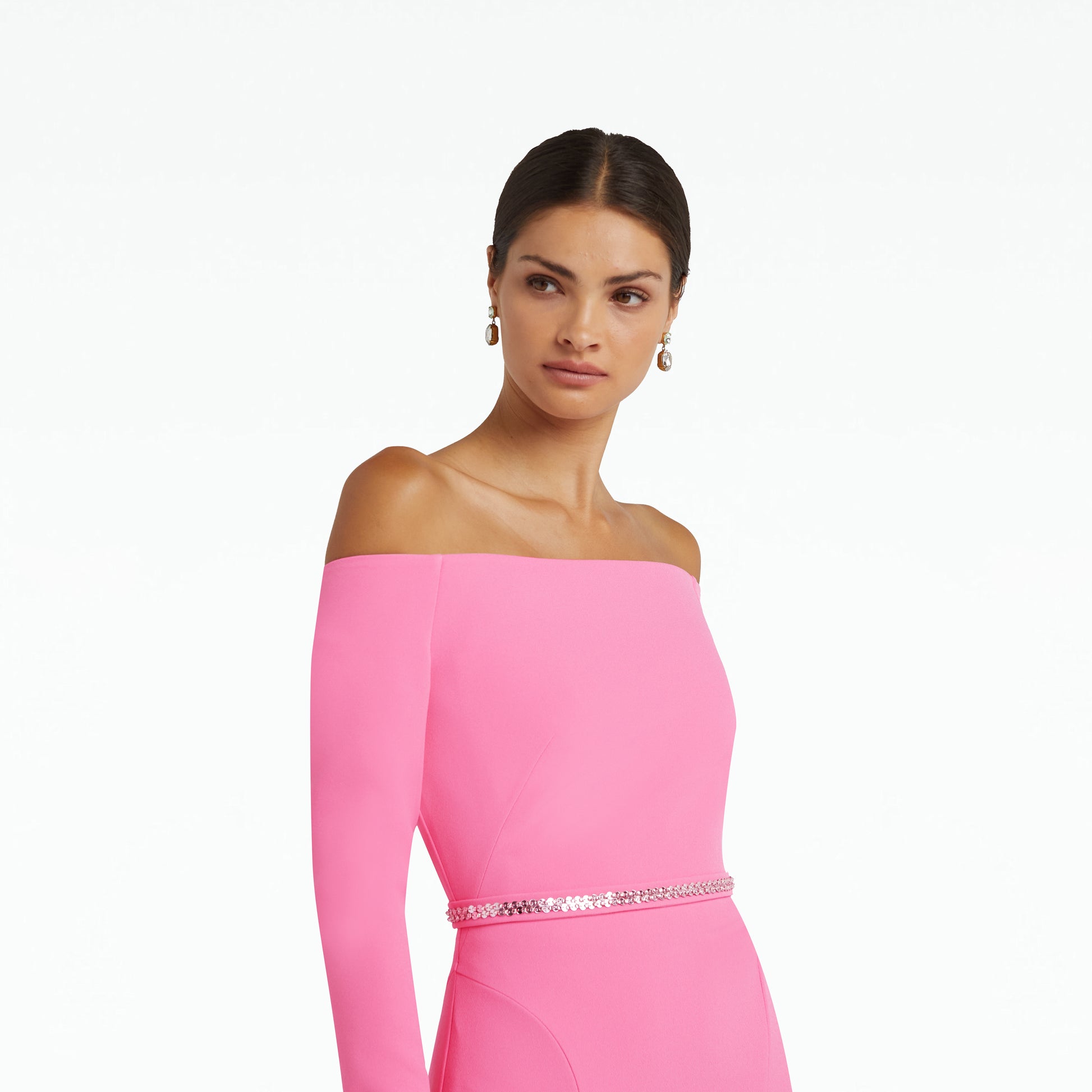 Safiyaa Rory Aurora Long Dress With Embroidered Belt | Luxury Ready to ...