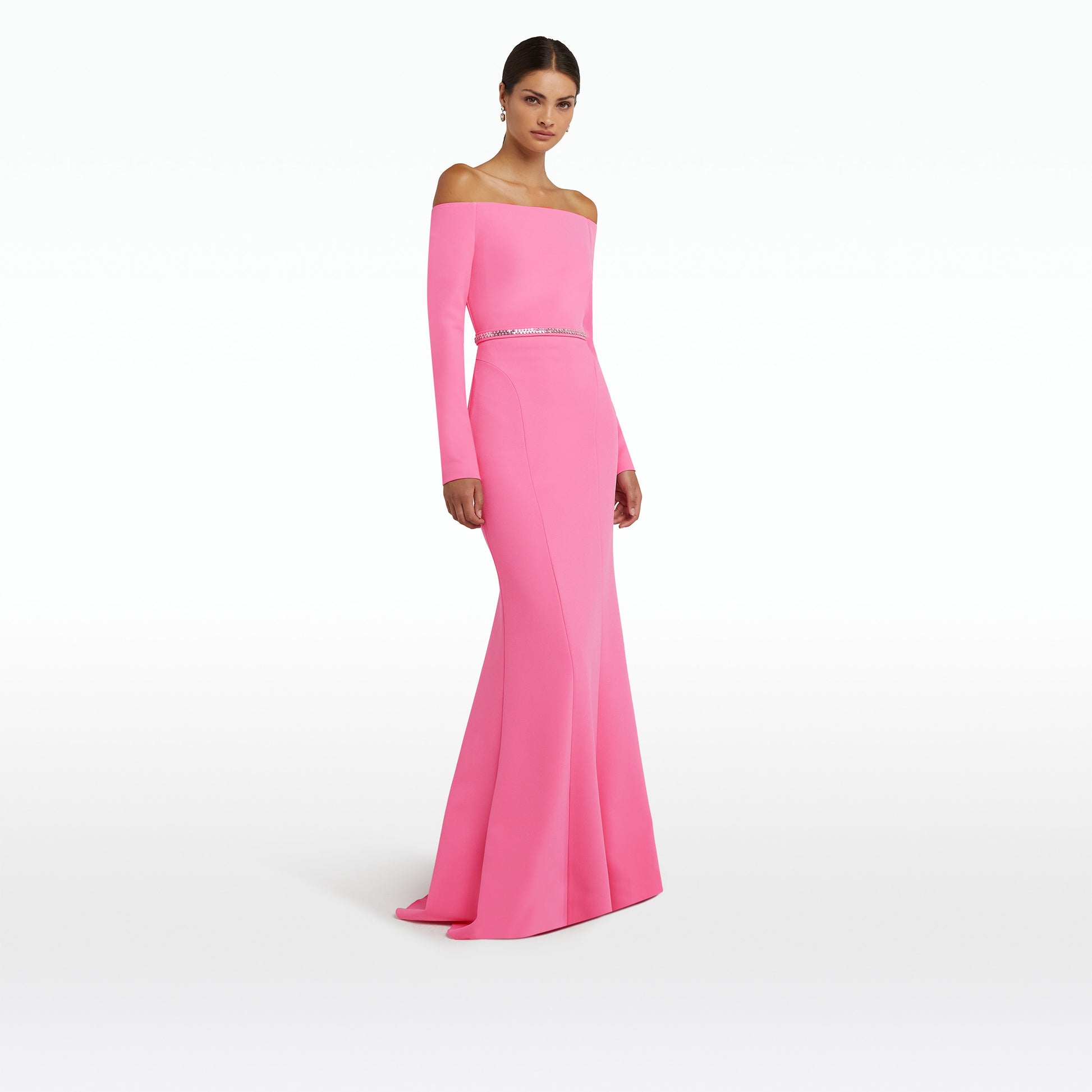 Safiyaa Rory Aurora Long Dress With Embroidered Belt | Luxury Ready to ...
