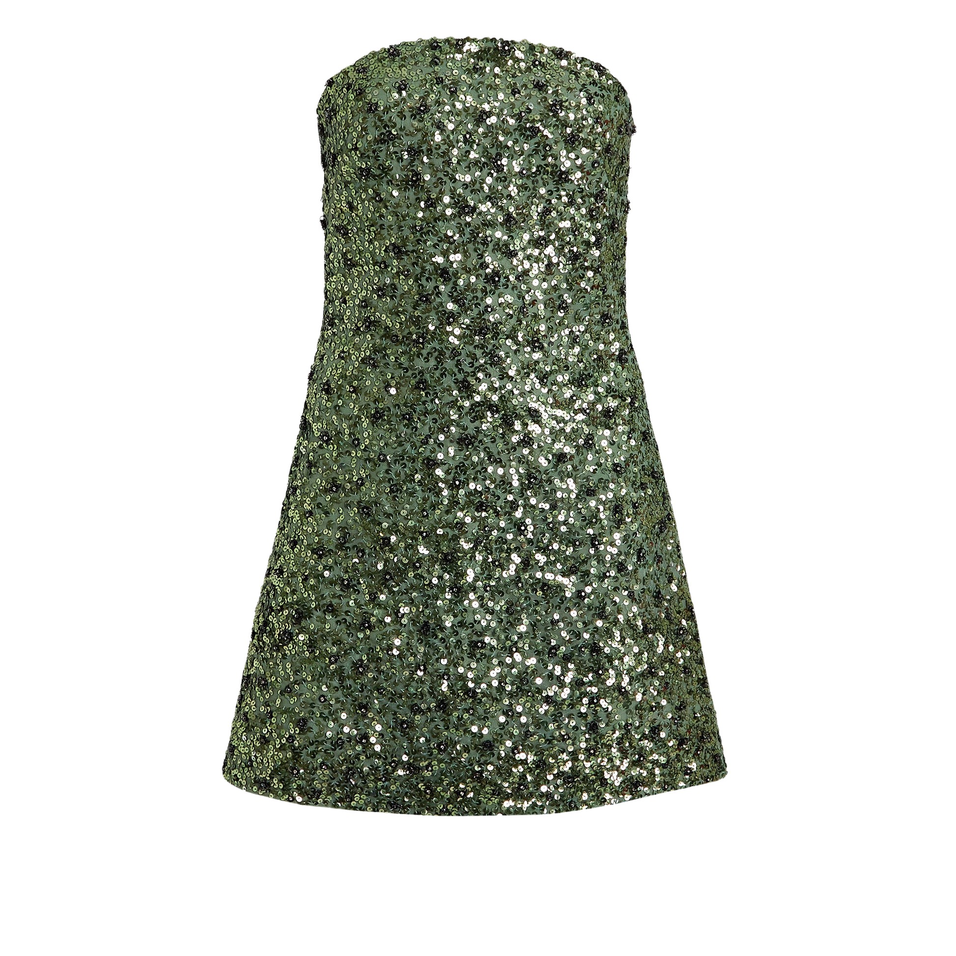 Safiyaa Rowan Oil Green Short Dress | Luxury Ready to Wear | Coveti