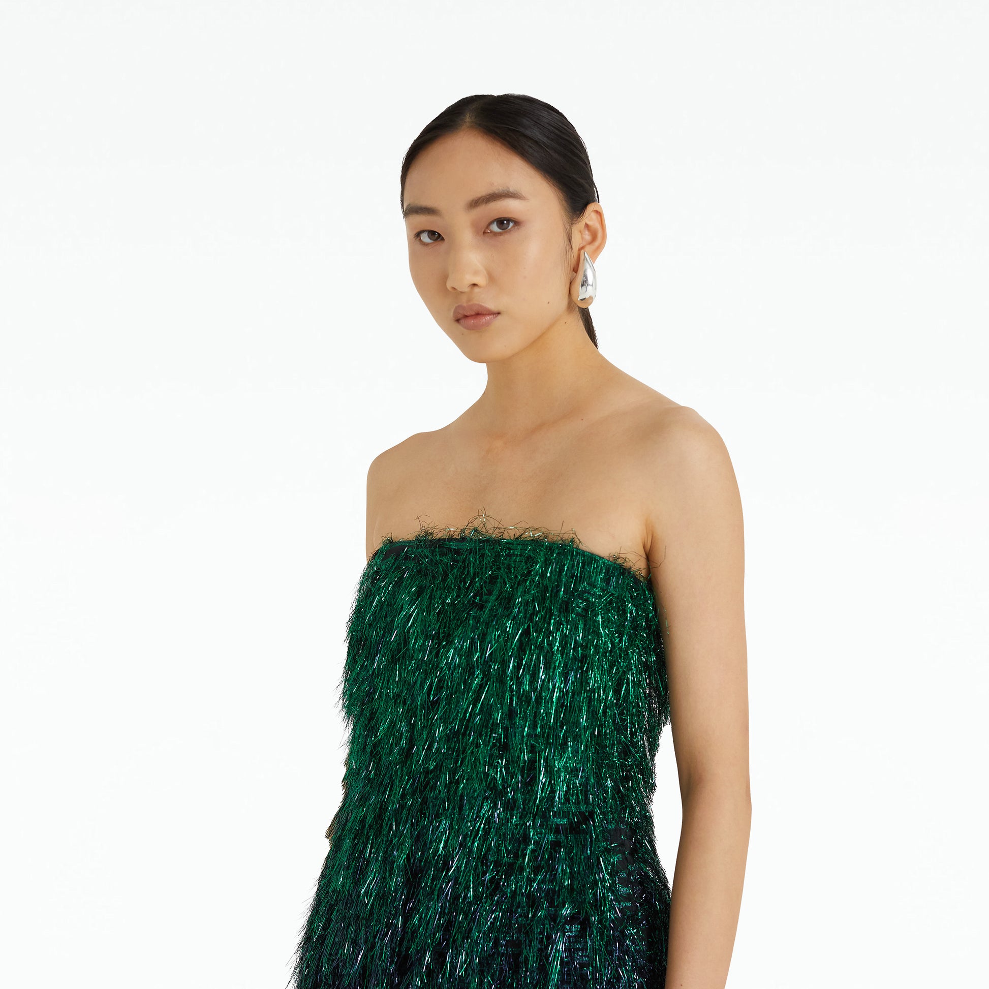 Safiyaa Syd Green Short Dres | Luxury Ready to Wear | Coveti