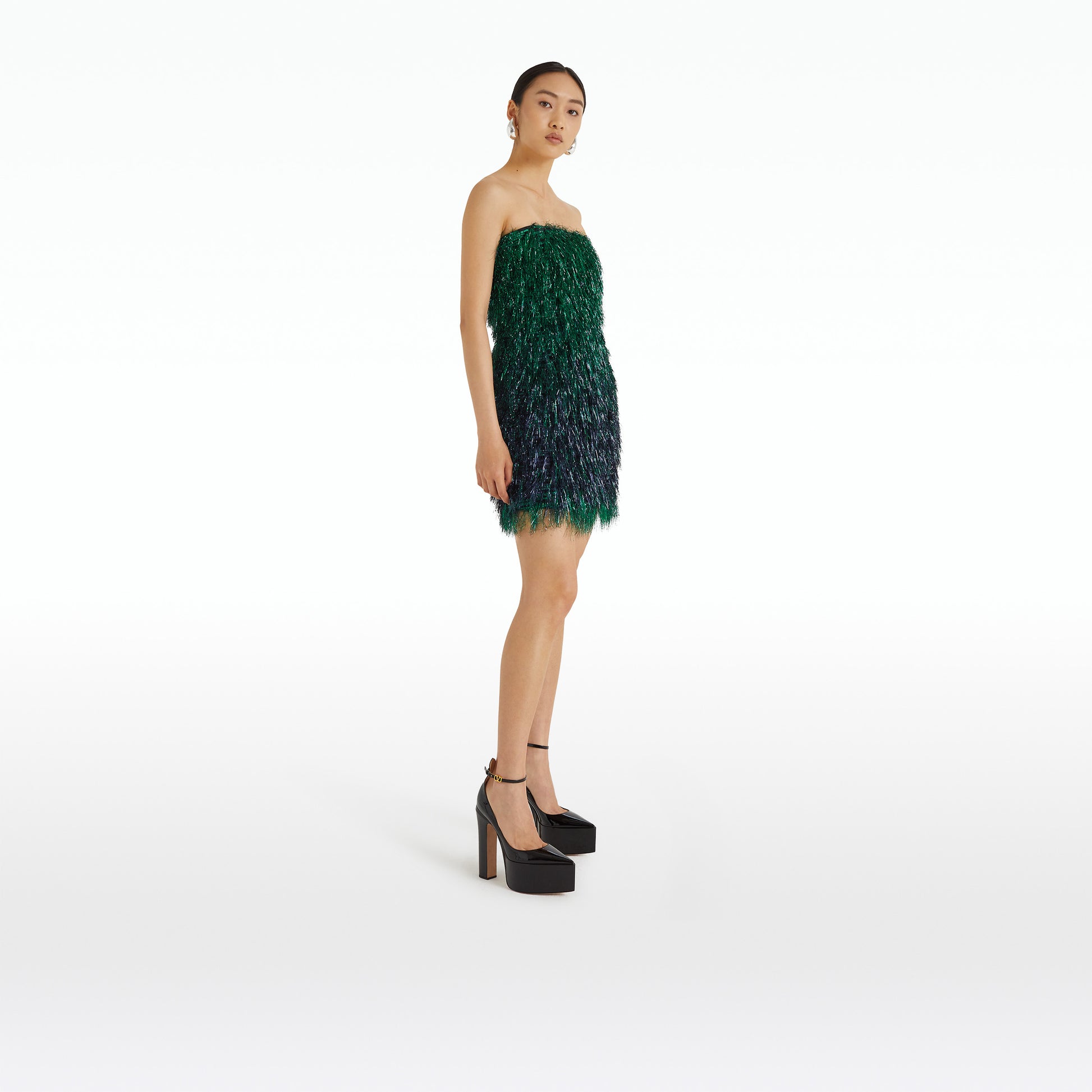 Safiyaa Syd Green Short Dres | Luxury Ready to Wear | Coveti