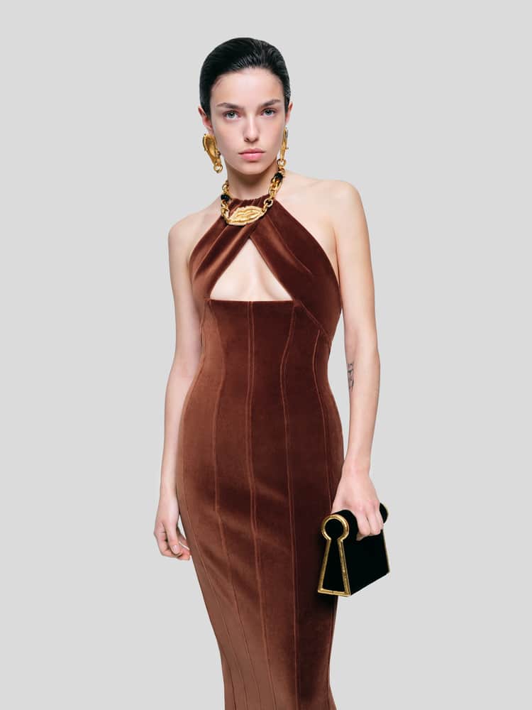 Schiaparelli Column Dress | Haute Couture Designer | Coveti