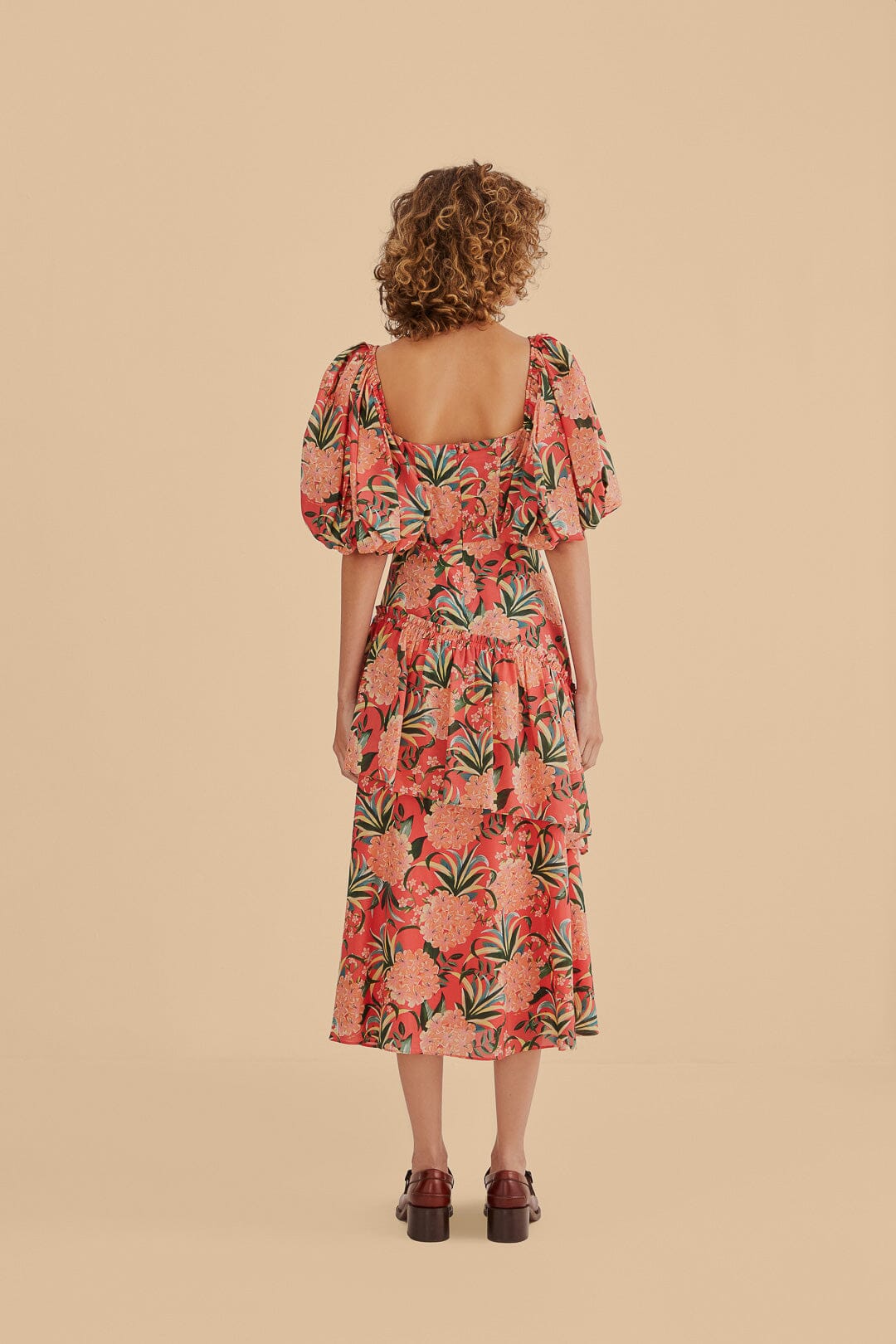 Farm Rio Red Red Pineapple Bloom Cut Out Midi Dress | Designer ...