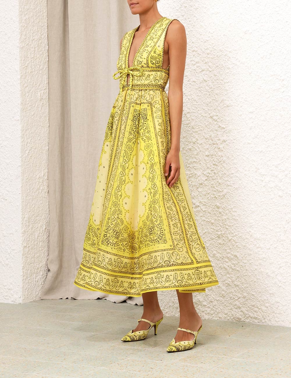 Zimmermann Matchmaker Bow Long Dress | Designer Collection | Coveti