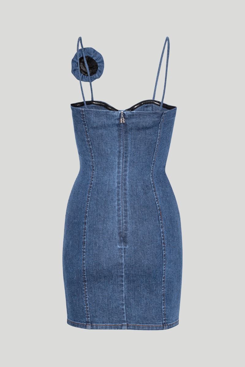 Rotate Blue Stretchy Mini Dress Blue | Contemporary Ready to Wear | Coveti