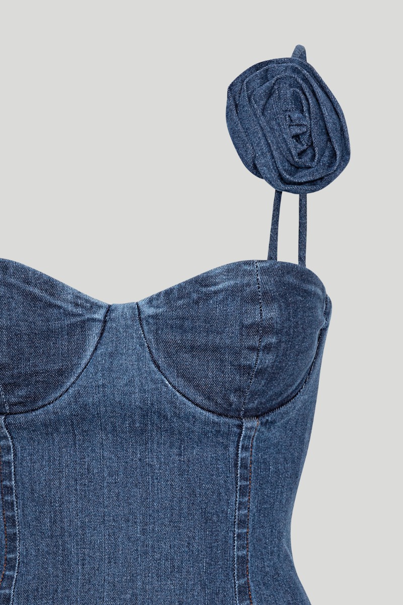 Rotate Blue Stretchy Mini Dress Blue | Contemporary Ready to Wear | Coveti