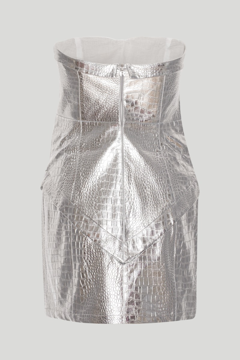 Rotate Silver Tight Mini Dress Silver | Contemporary Ready to Wear | Coveti