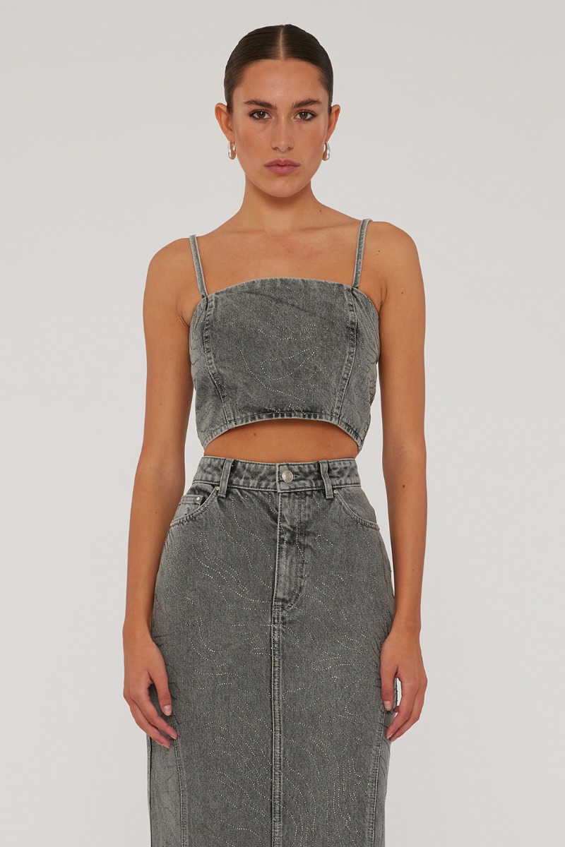 Rotate Gray Tops | Contemporary Ready to Wear | Coveti