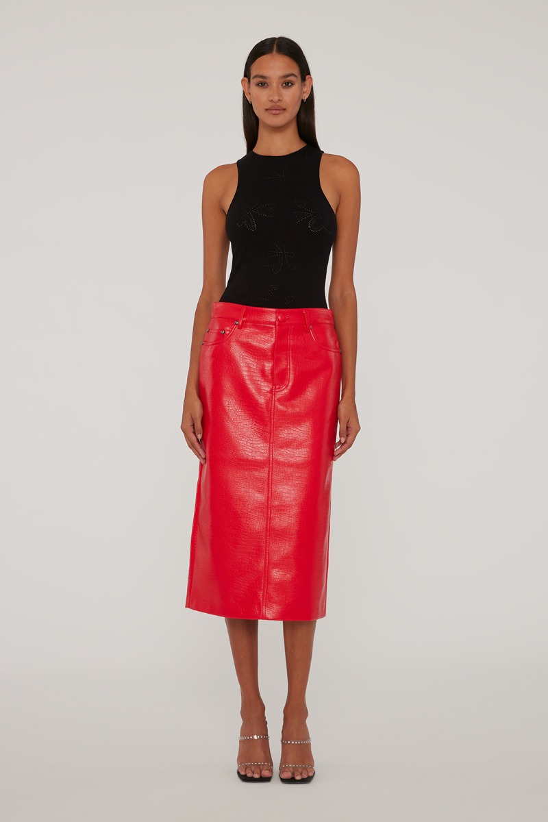 Rotate Red Skirt | Contemporary Ready to Wear | Coveti