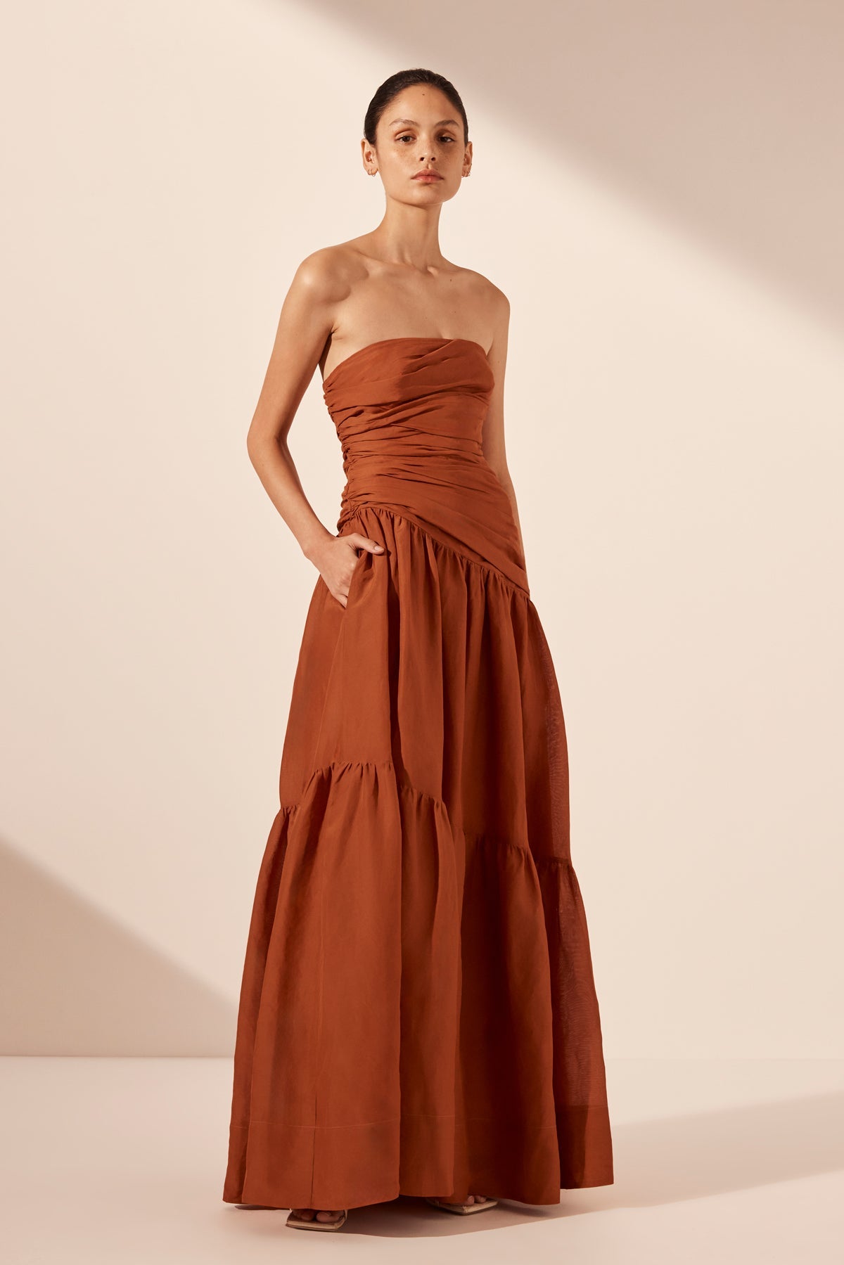 Shona Joy Brown Dress | Designer Collection | Coveti