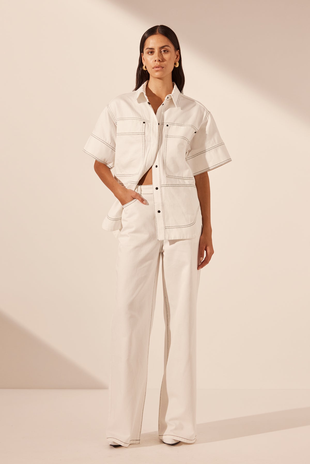 Shona Joy Ivory Pant | Designer Collection | Coveti