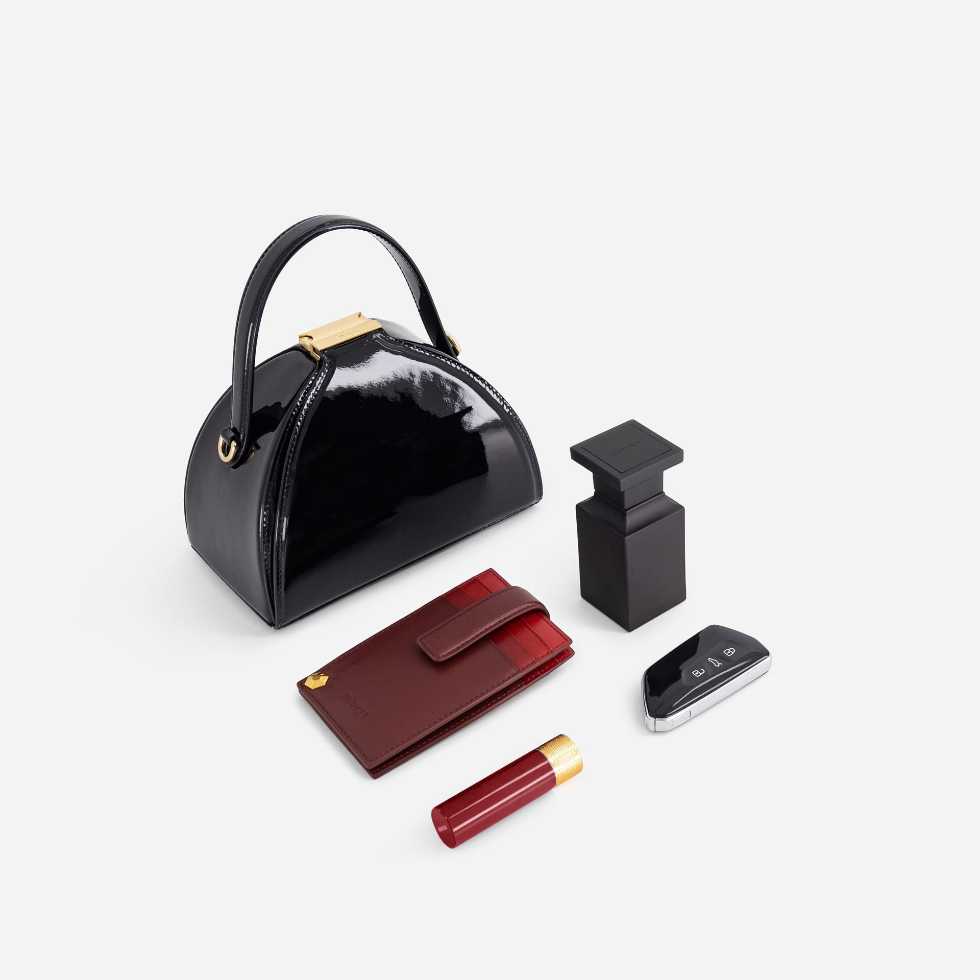 Mini Pandora - Patent Black | Mlouye Mini Bags Designer Collection | Coveti
