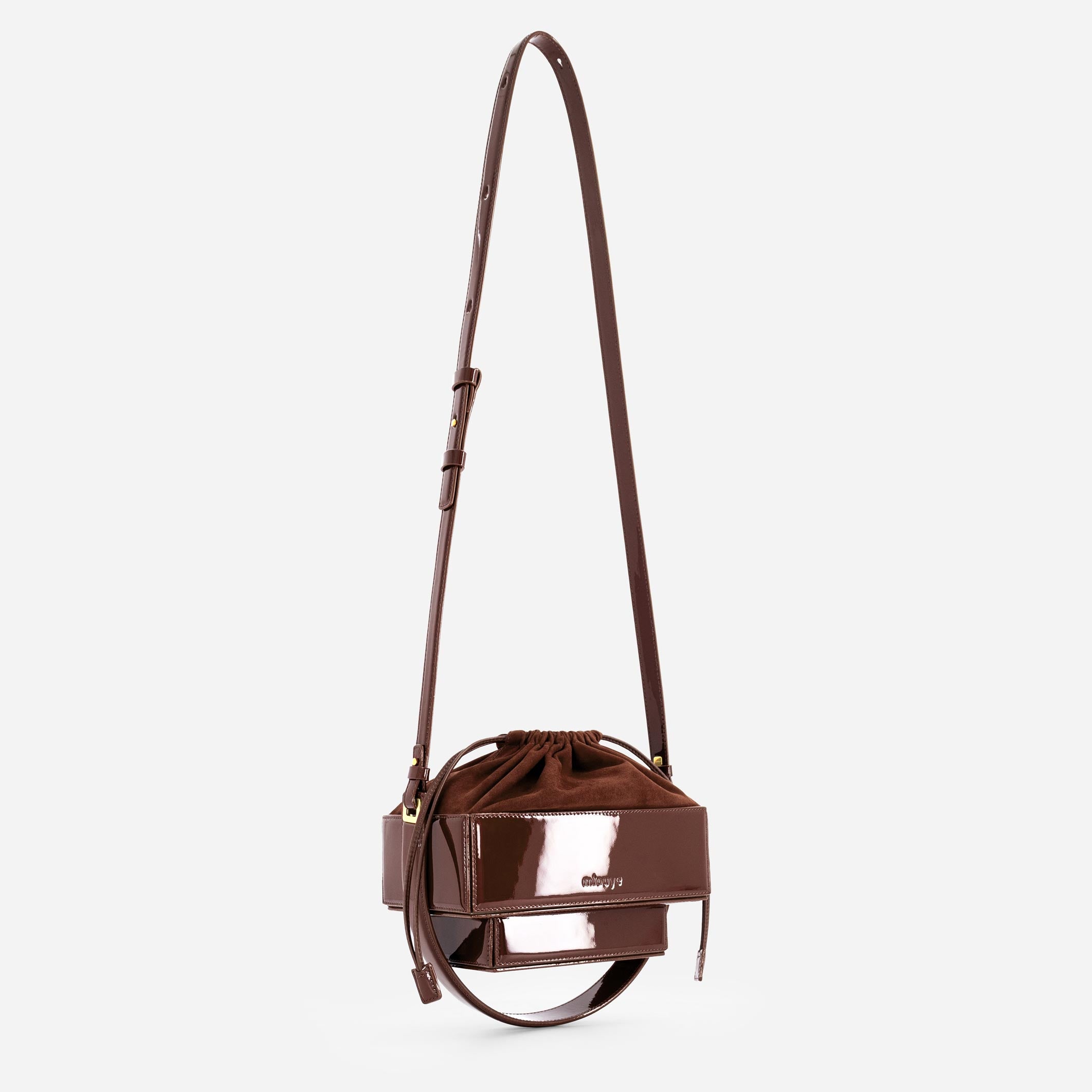 Monolit - Patent Brown | Mlouye Tote Bags Designer Collection | Coveti