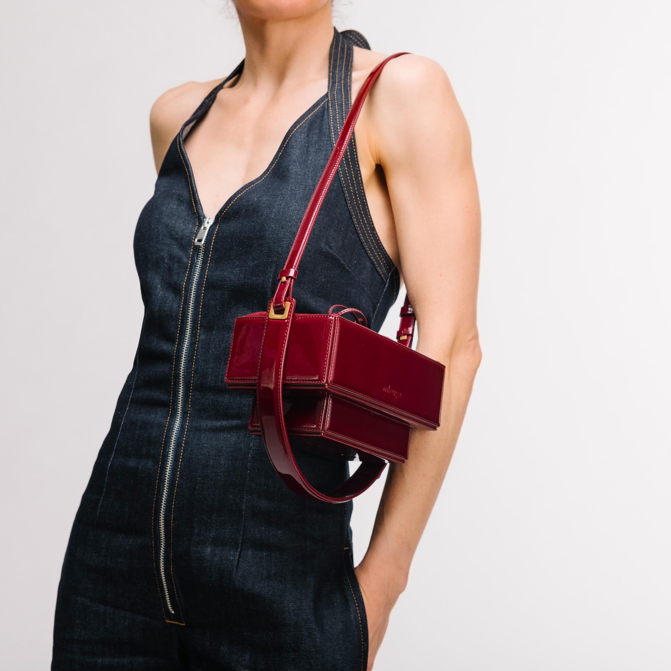 Monolit - Patent Brown | Mlouye Tote Bags Designer Collection | Coveti