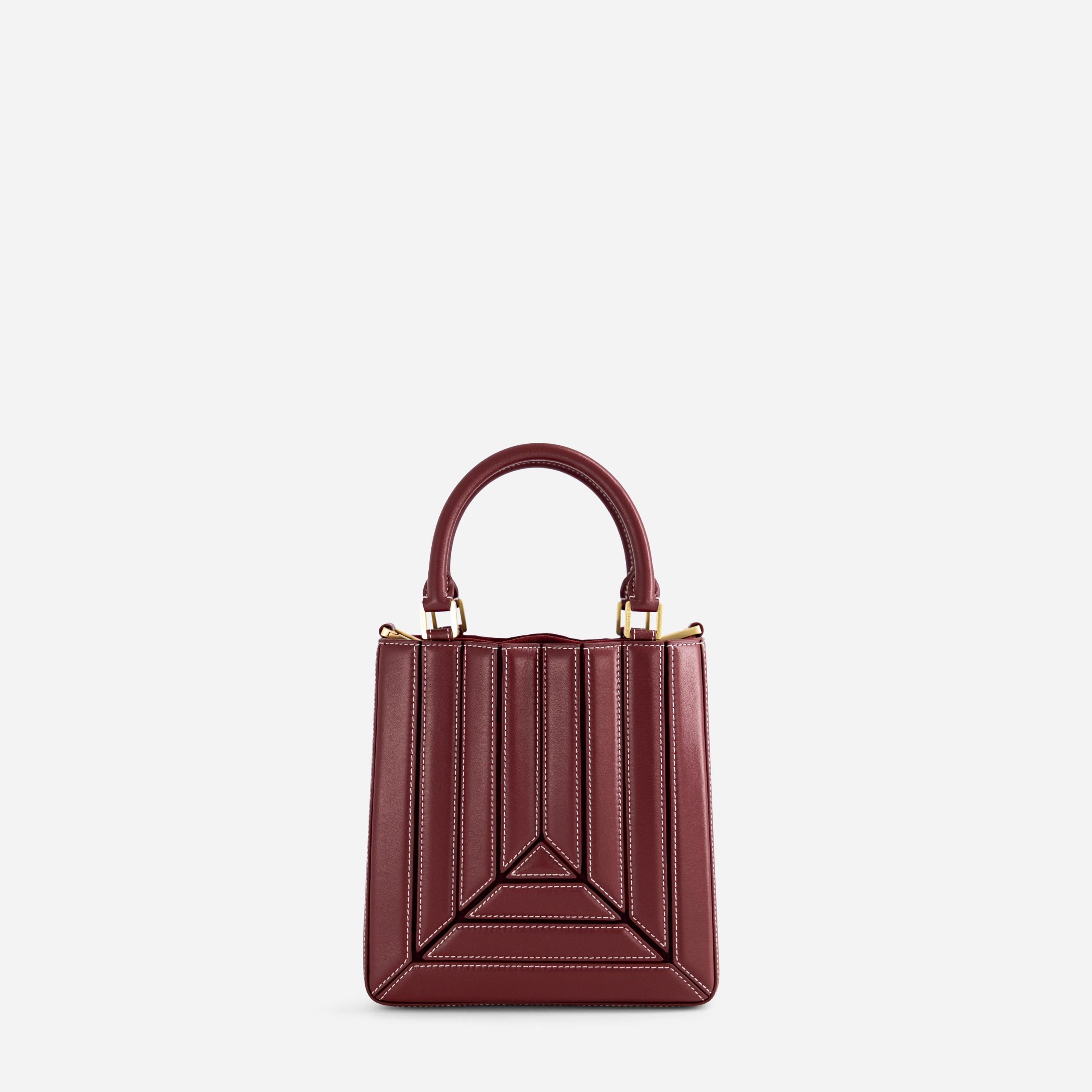 Sera Tall Tote Mini - Bordeaux | Mlouye Mini Bags Designer Collection | Coveti