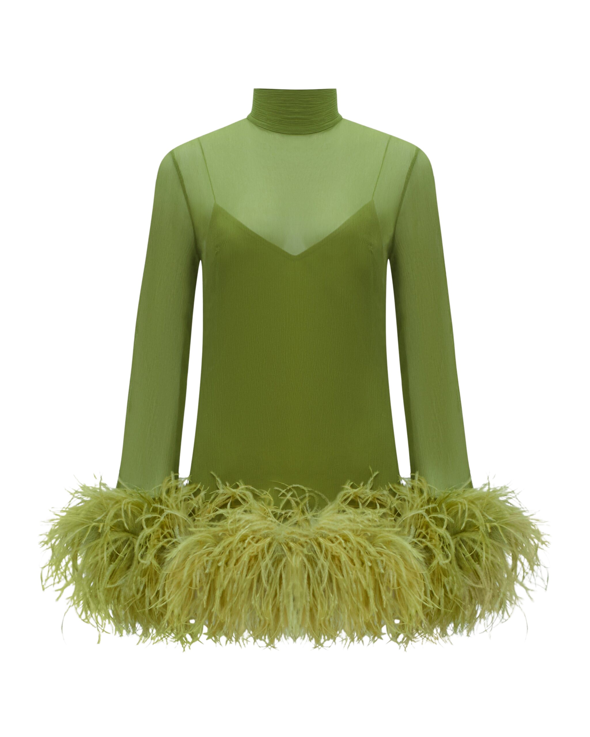 Green Feather Dress | Coveti