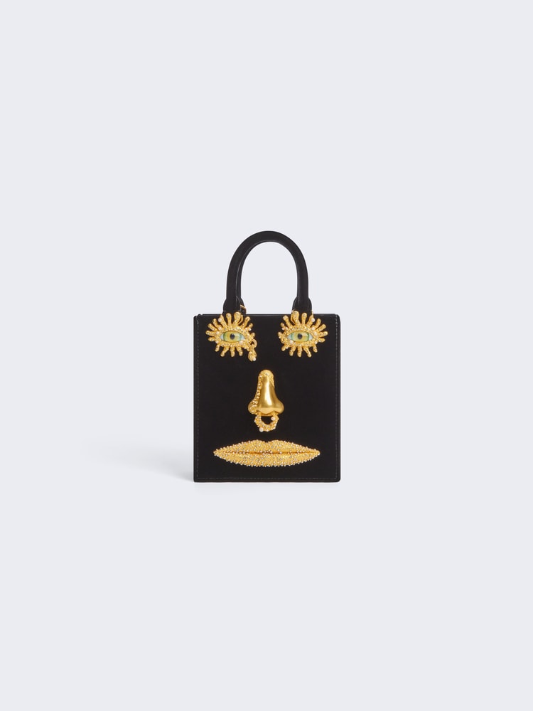 Schiaparelli Mini Anatomy Velvet Bag | The "Face Bag" with Gold ...